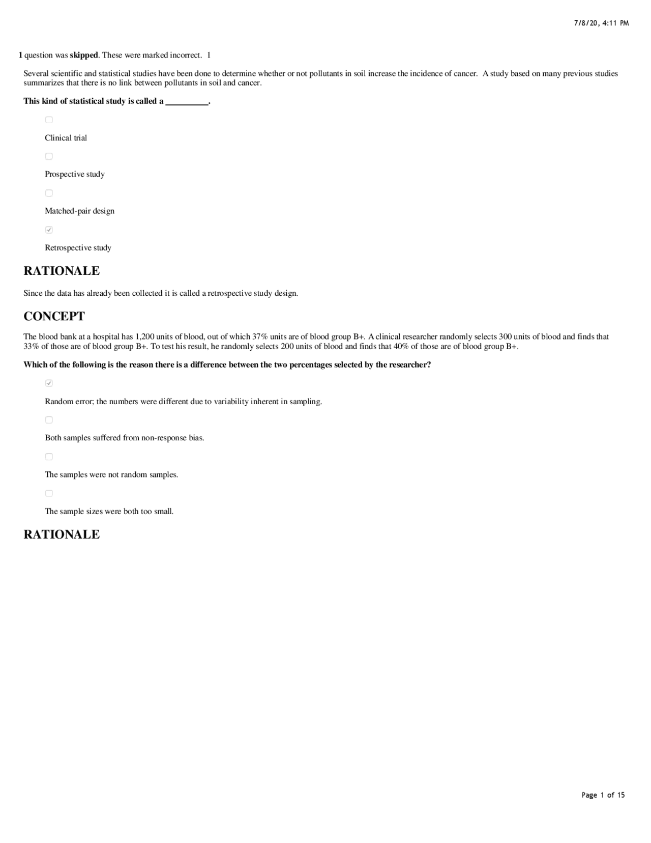 Introduction to Statistics Unit 1 Milestone 1 | Exams Statistics | Docsity