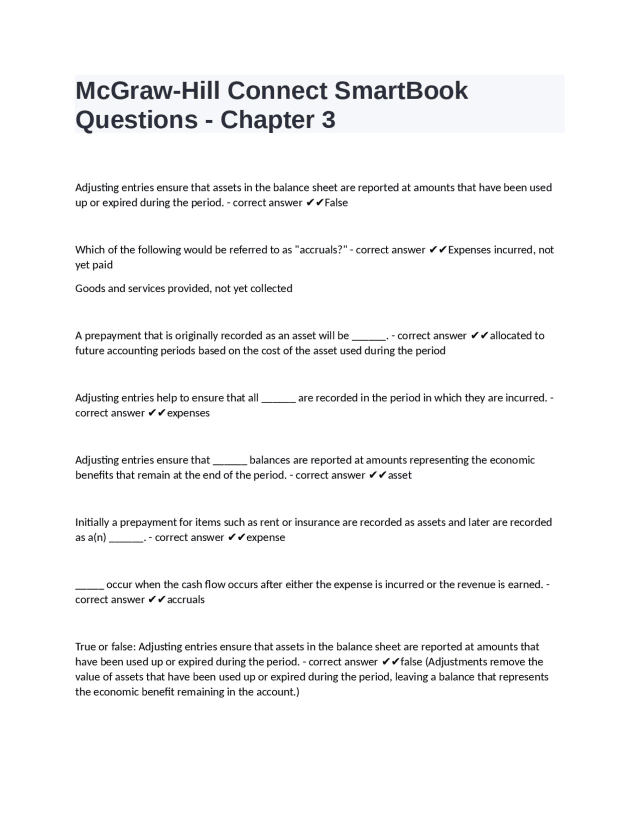 McGraw-Hill Connect Smart Book Questions - Chapter 3 | Exams Nursing ...