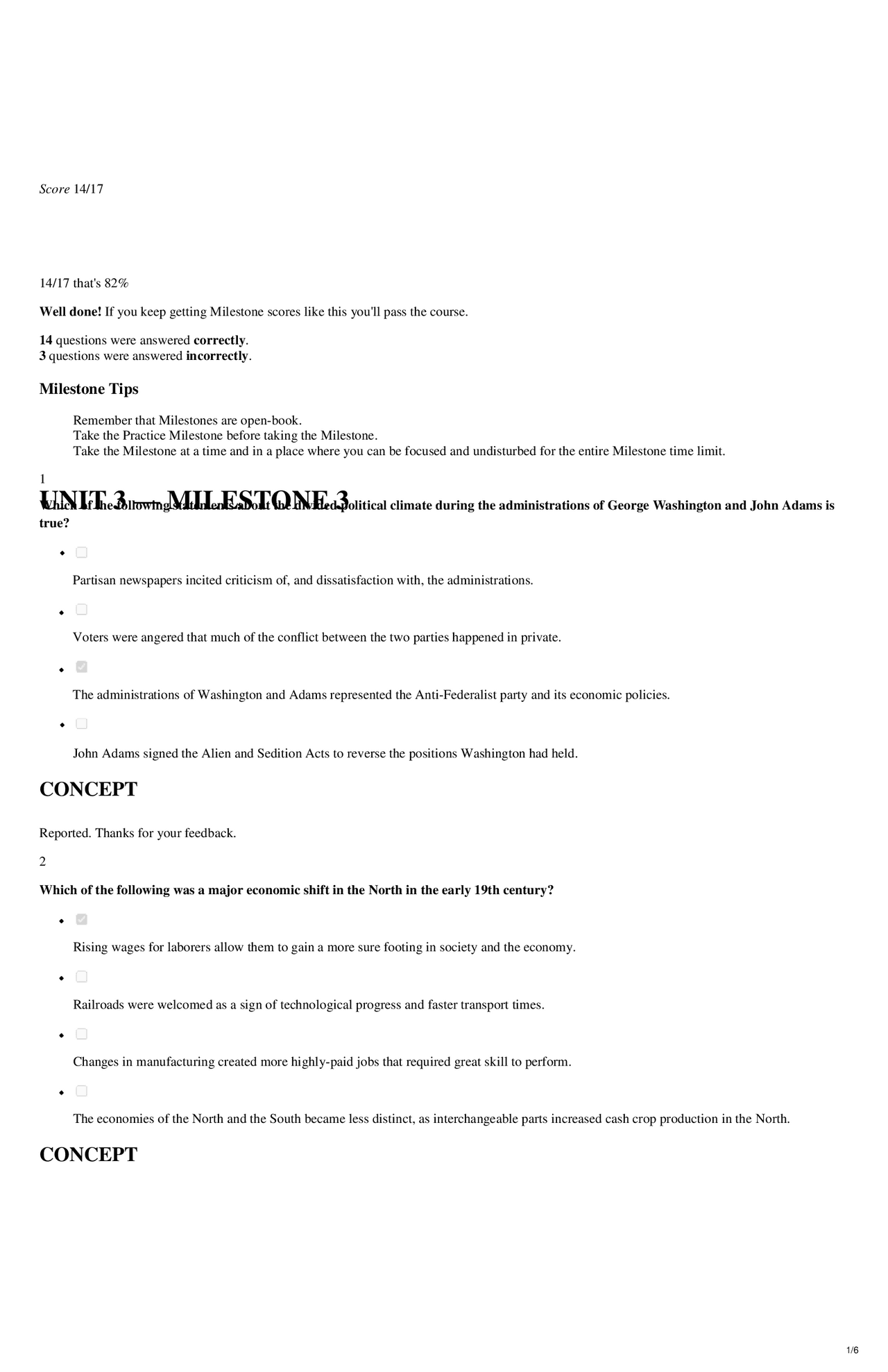 US History I Unit 3 Milestone 3. | Exams History | Docsity