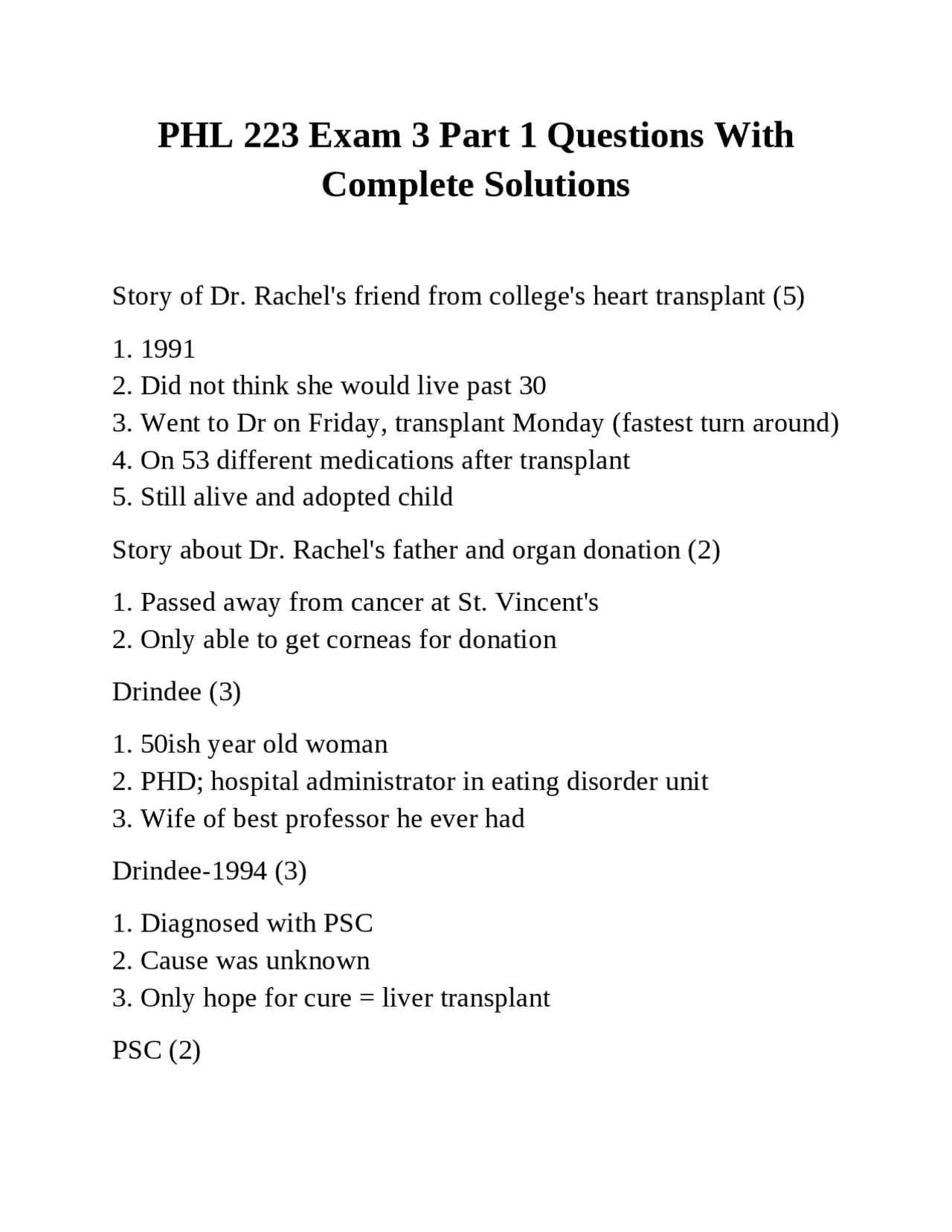 Phl 223 Exam 3 Part 1 Questions With Complete Solutions Exams Nursing Docsity
