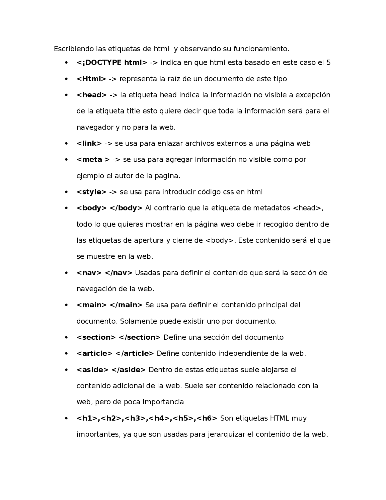 etiquetas html y su definición | Apuntes de Diseño y Desarrollo Web ...