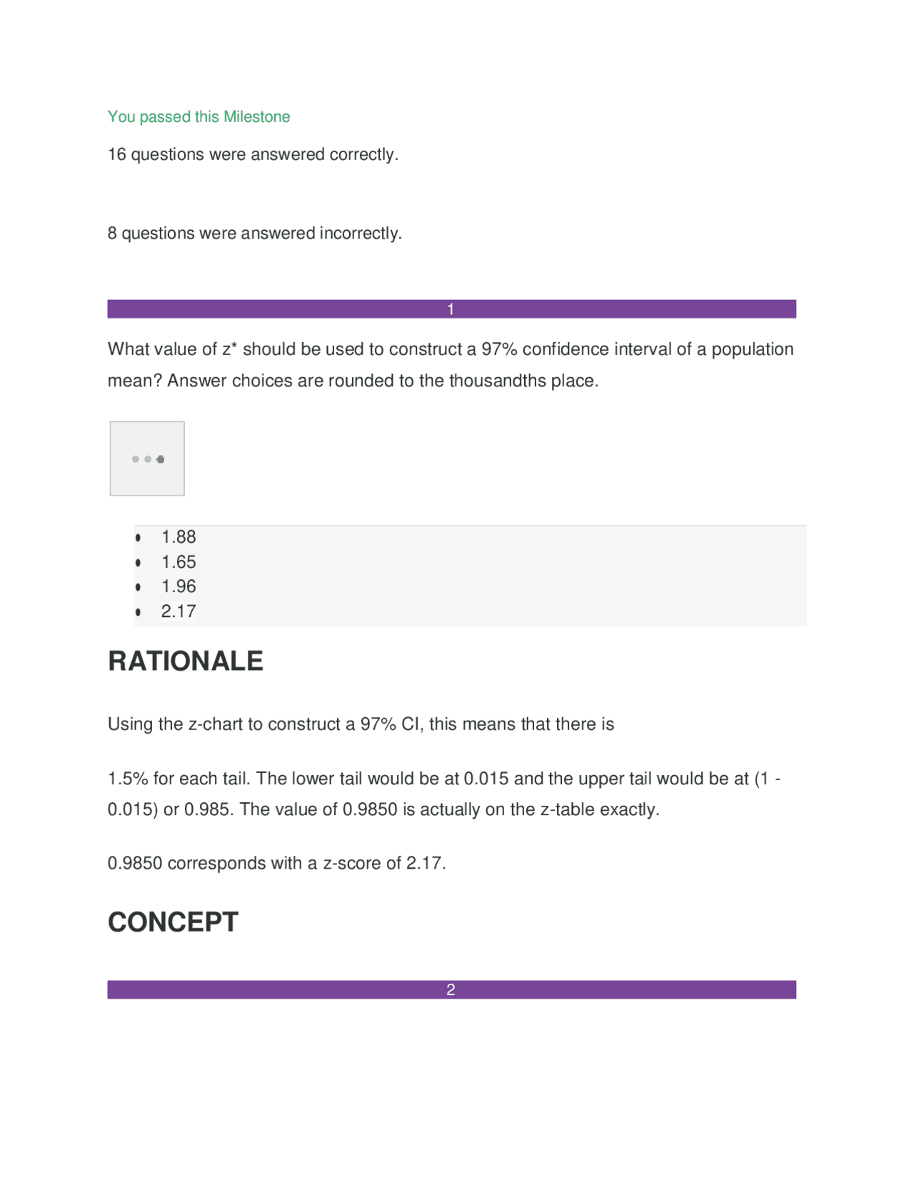 Statistics Unit 5 Milestone 5. | Exams Statistics | Docsity