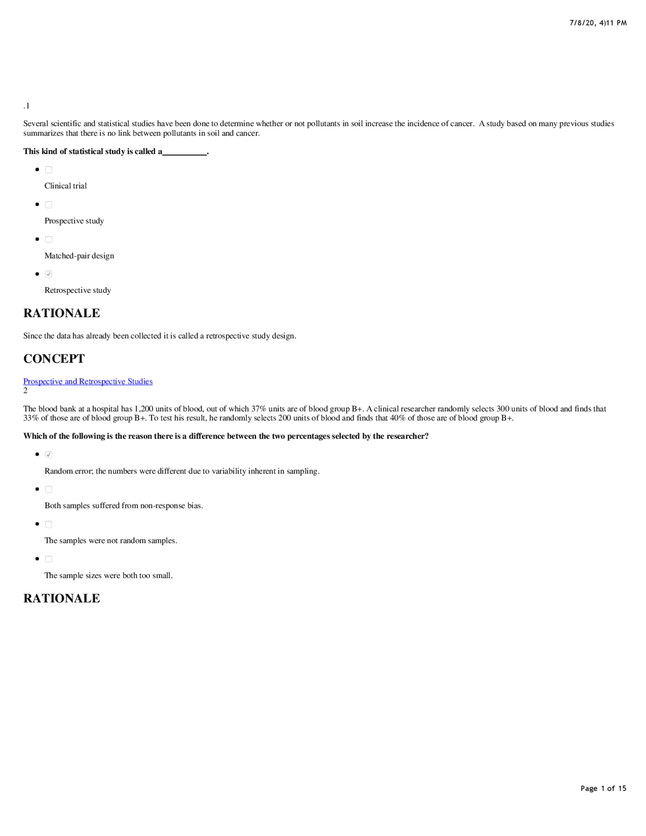 Statistics Unit 1 Milestone 1 | Exams Statistics | Docsity