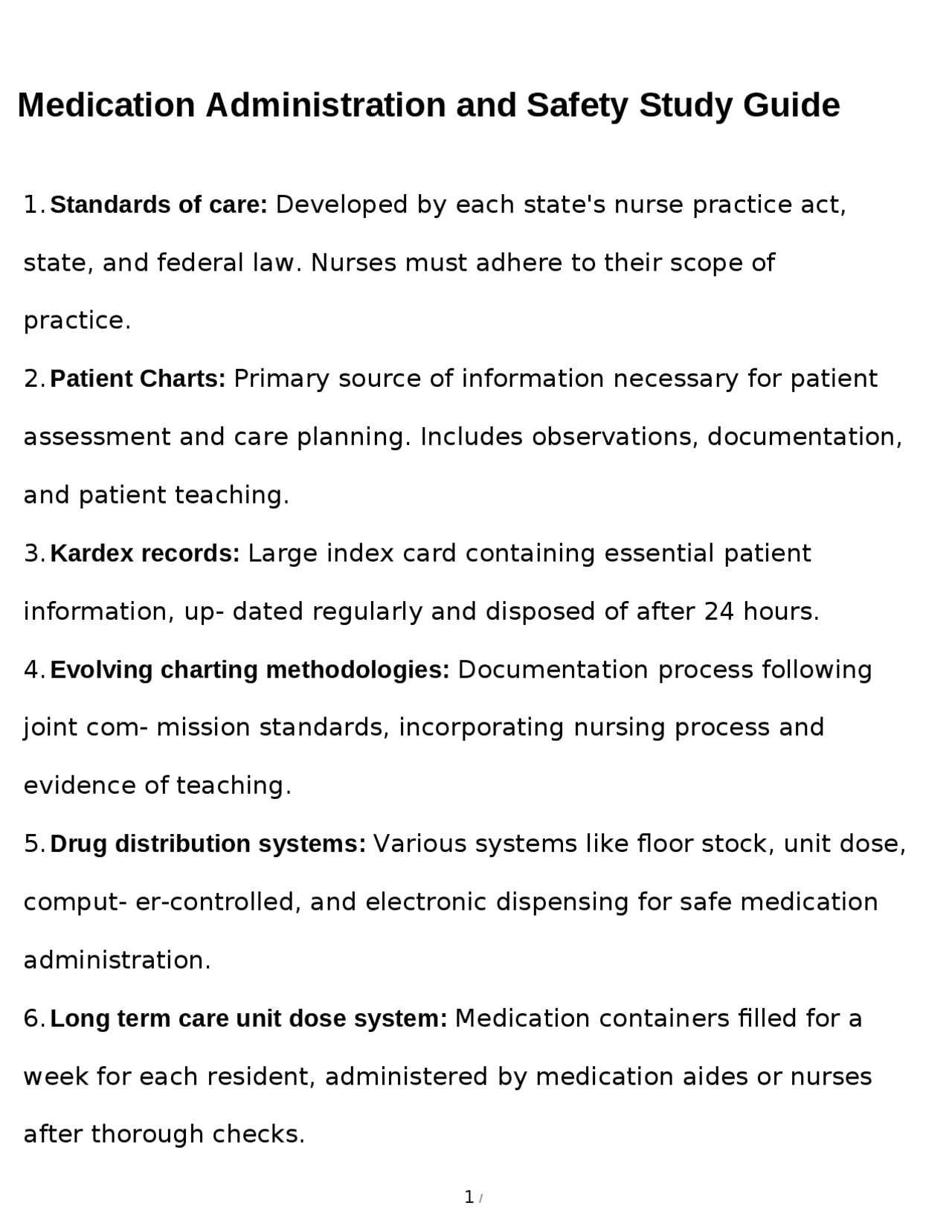 Medication Administration and Safety Study Guide | Study Guides ...