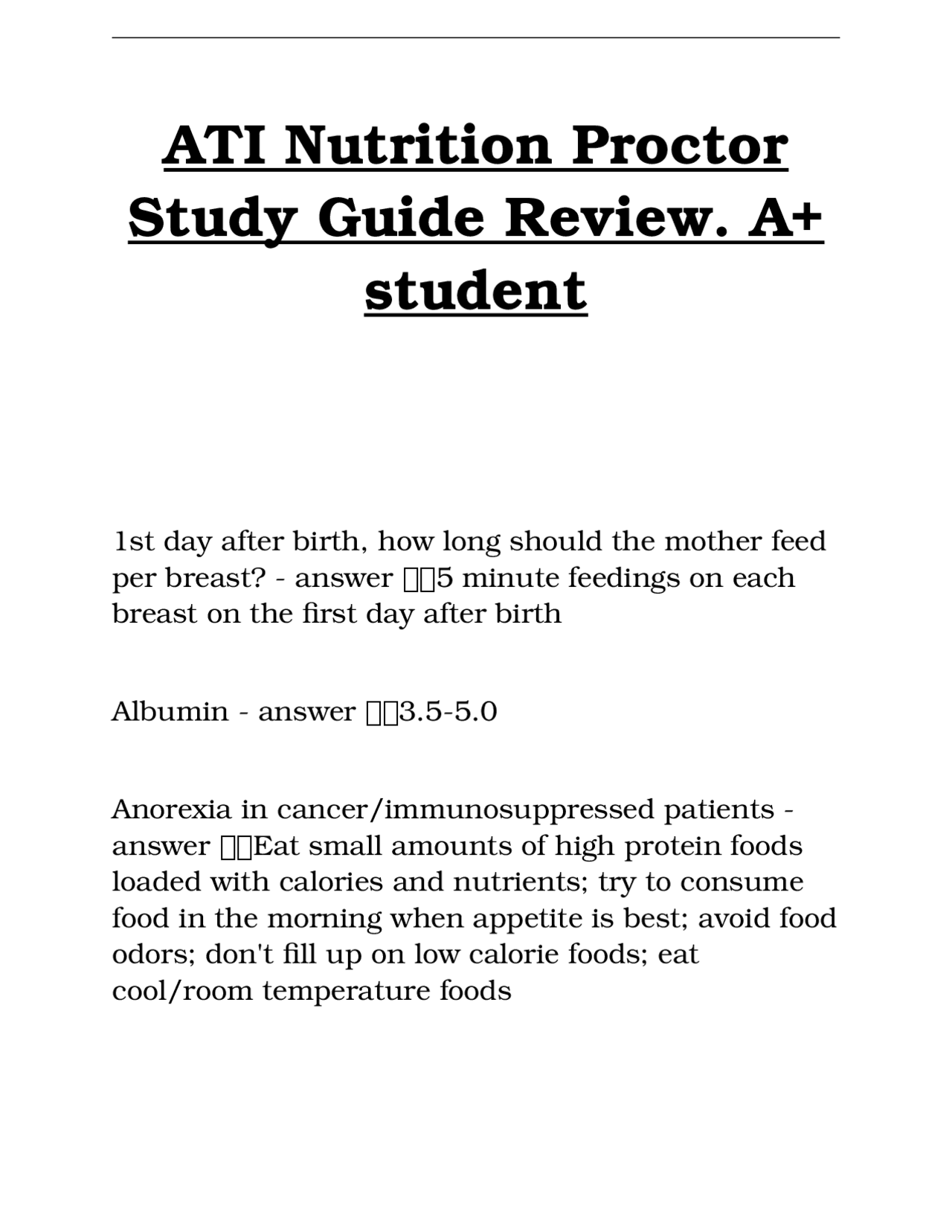 ATI Nutrition Proctor Study Guide Review. A+ student | Exams Nursing ...
