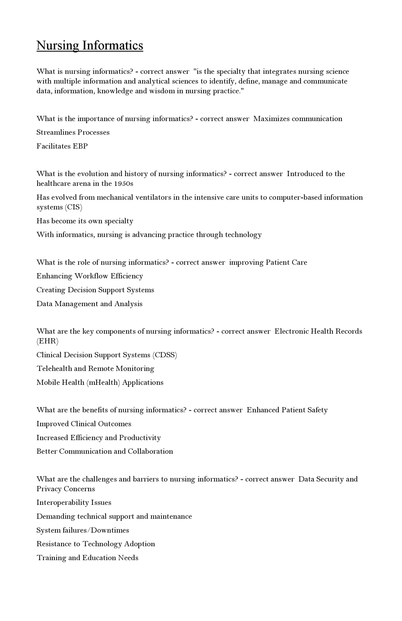 Nursing Informatics 2024/2025 Detailed Questions And Expert Answers ...