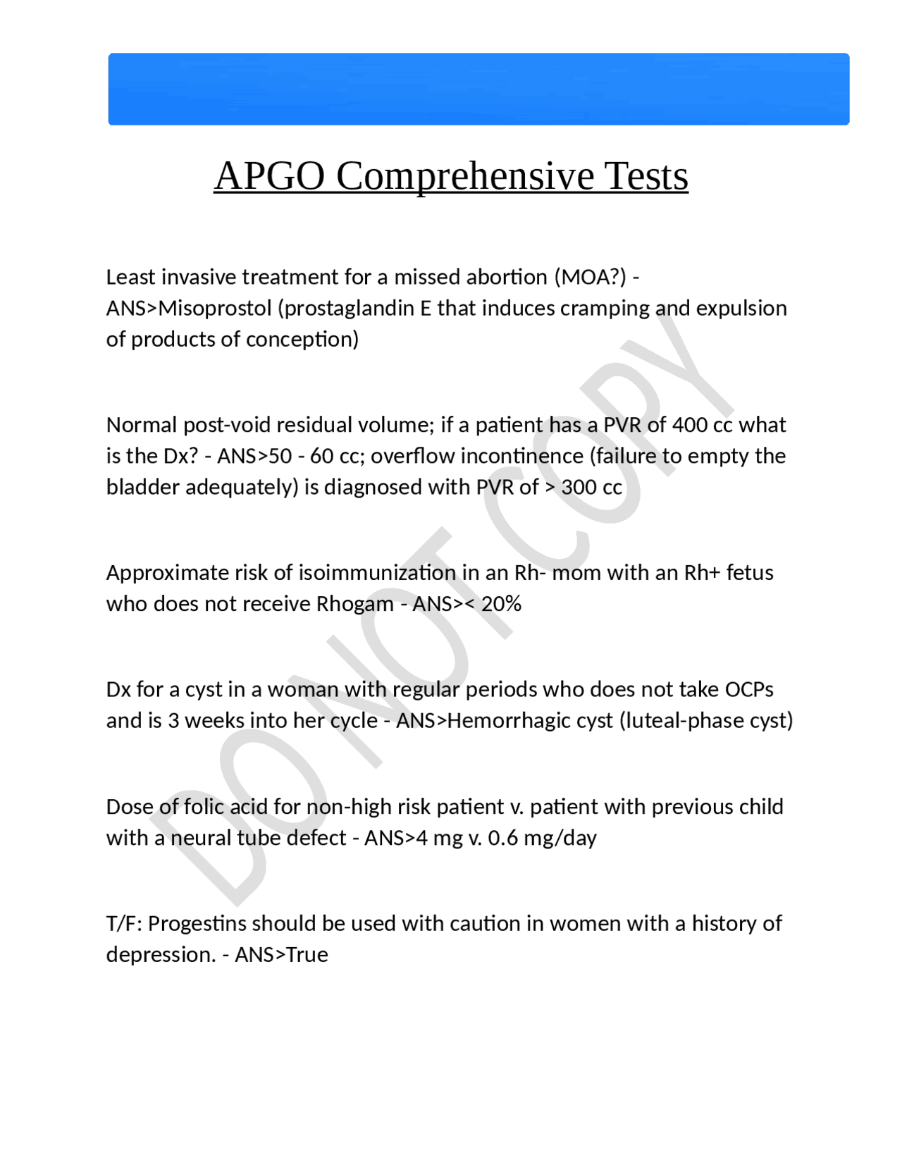 APGO Comprehensive Tests 2024/2025 Detailed Questions And Expert ...