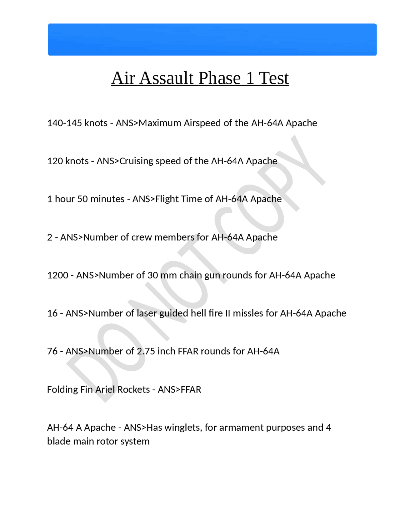 Air Assault Phase 1 Test 2024/2025 Detailed Questions And Expert ...