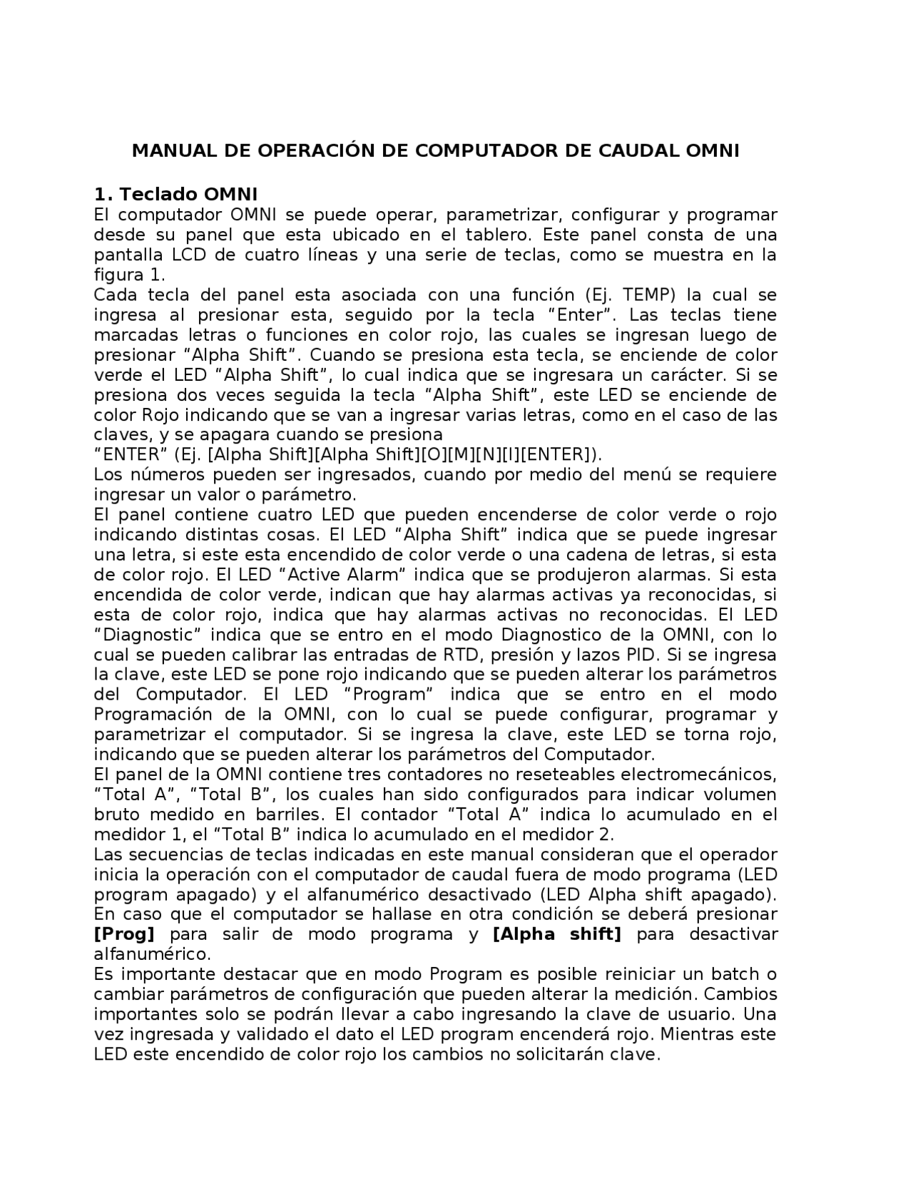 MANUAL DE COMPUTADOR DE FLUJO OMNI 6000 | Guías, Proyectos ...