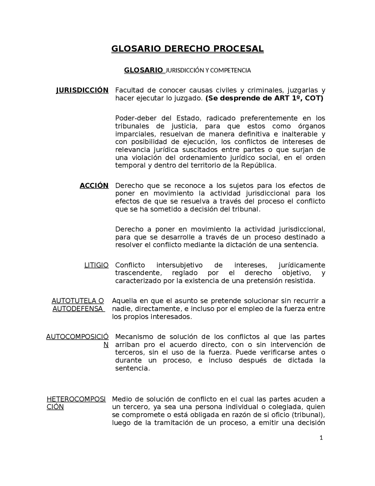 Glosario de Términos Procesales: Un Análisis del Derecho Procesal ...