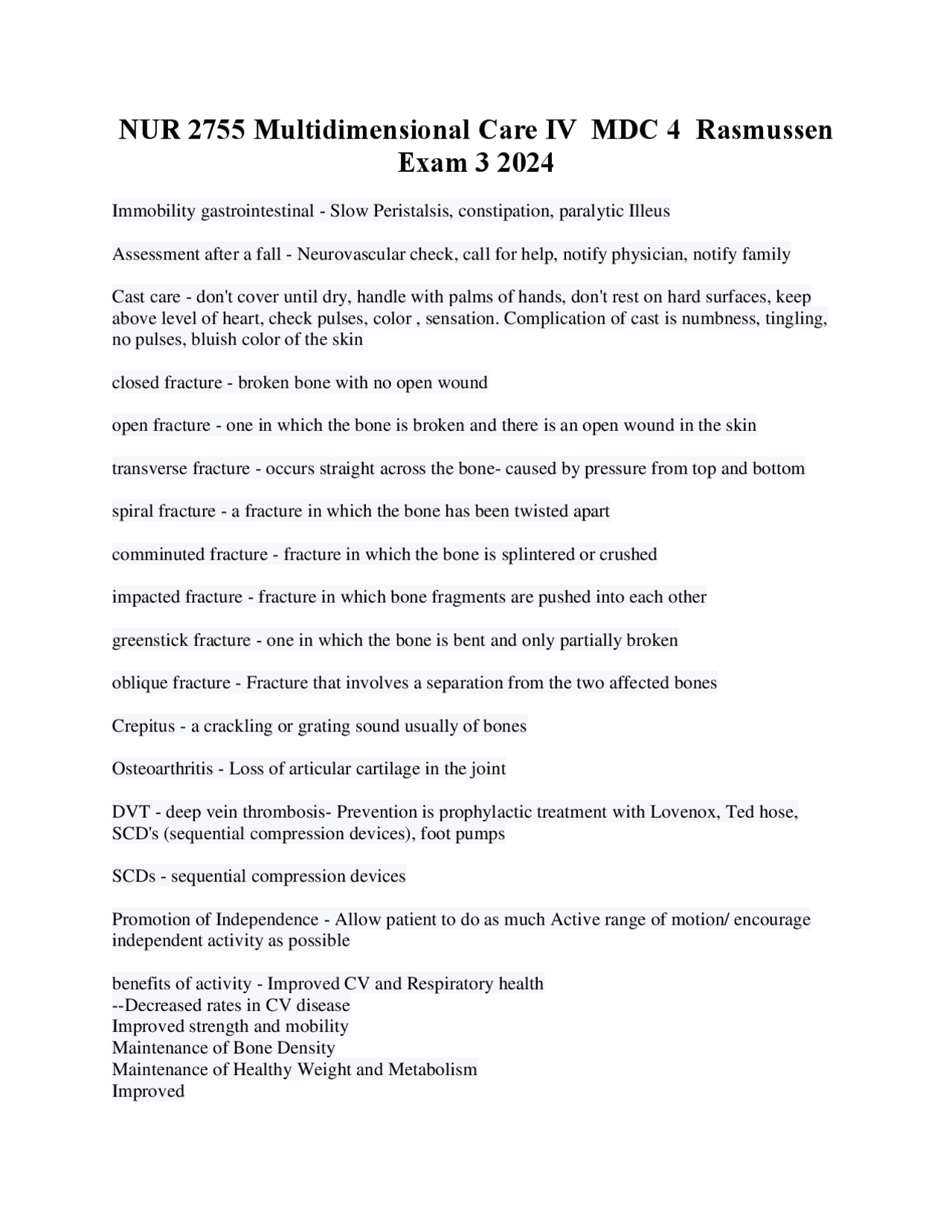 NUR 2755 Multidimensional Care IV MDC 4 Rasmussen Exam 3 2024.pdf ...