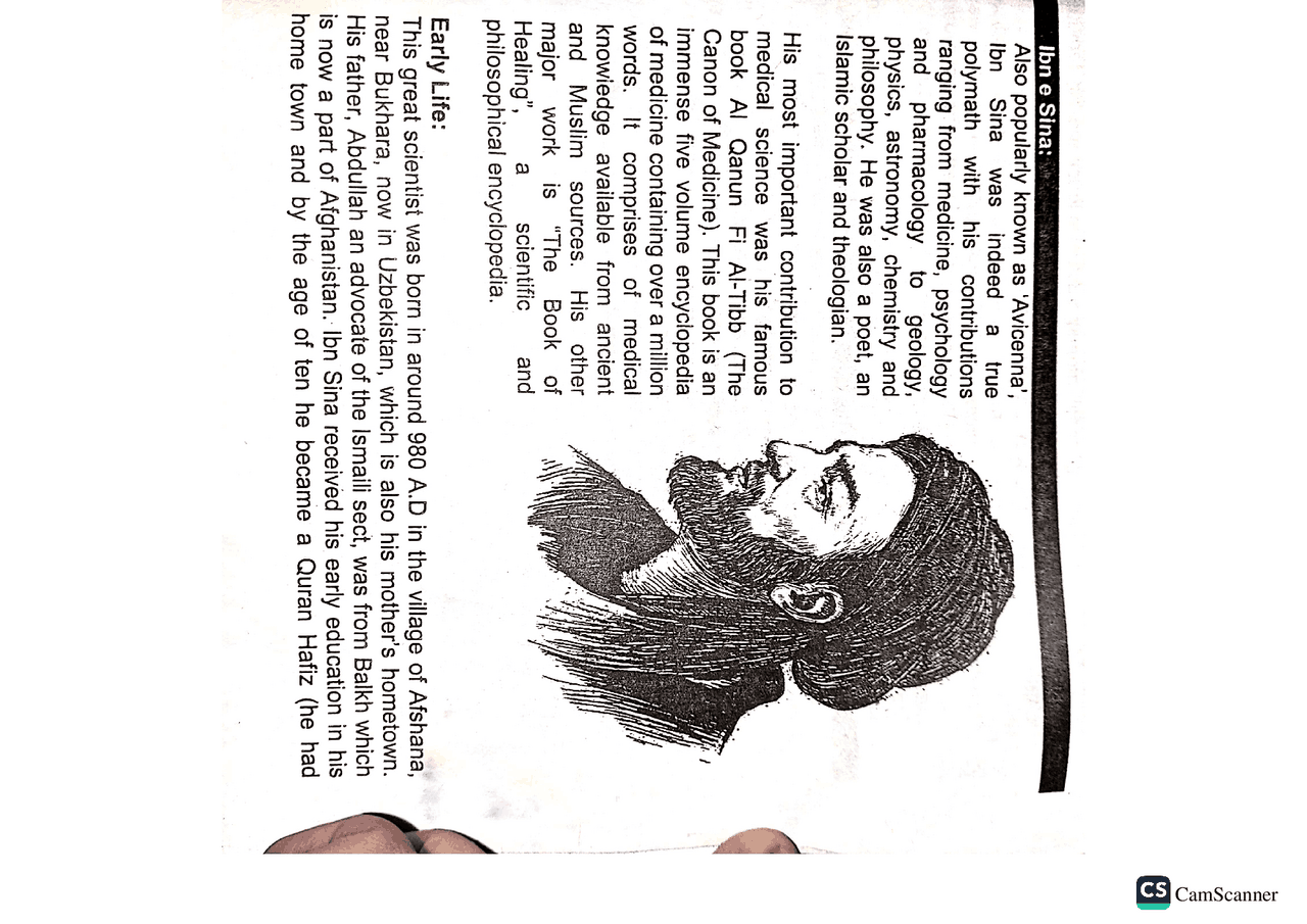 Biography of the great scientist IBNE SINA. | Study notes History | Docsity