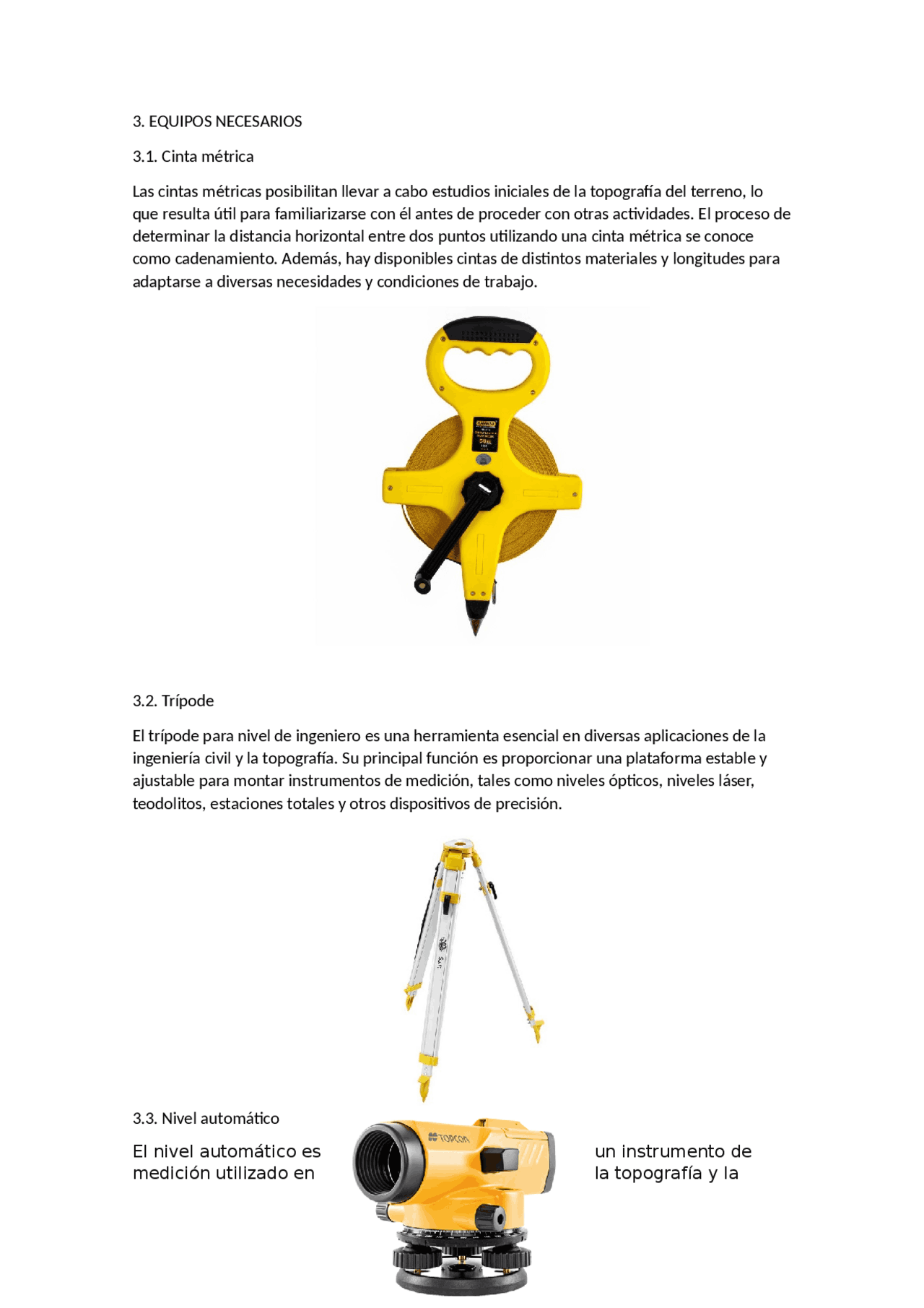 equipos de topografia | Ejercicios de Topografía | Docsity