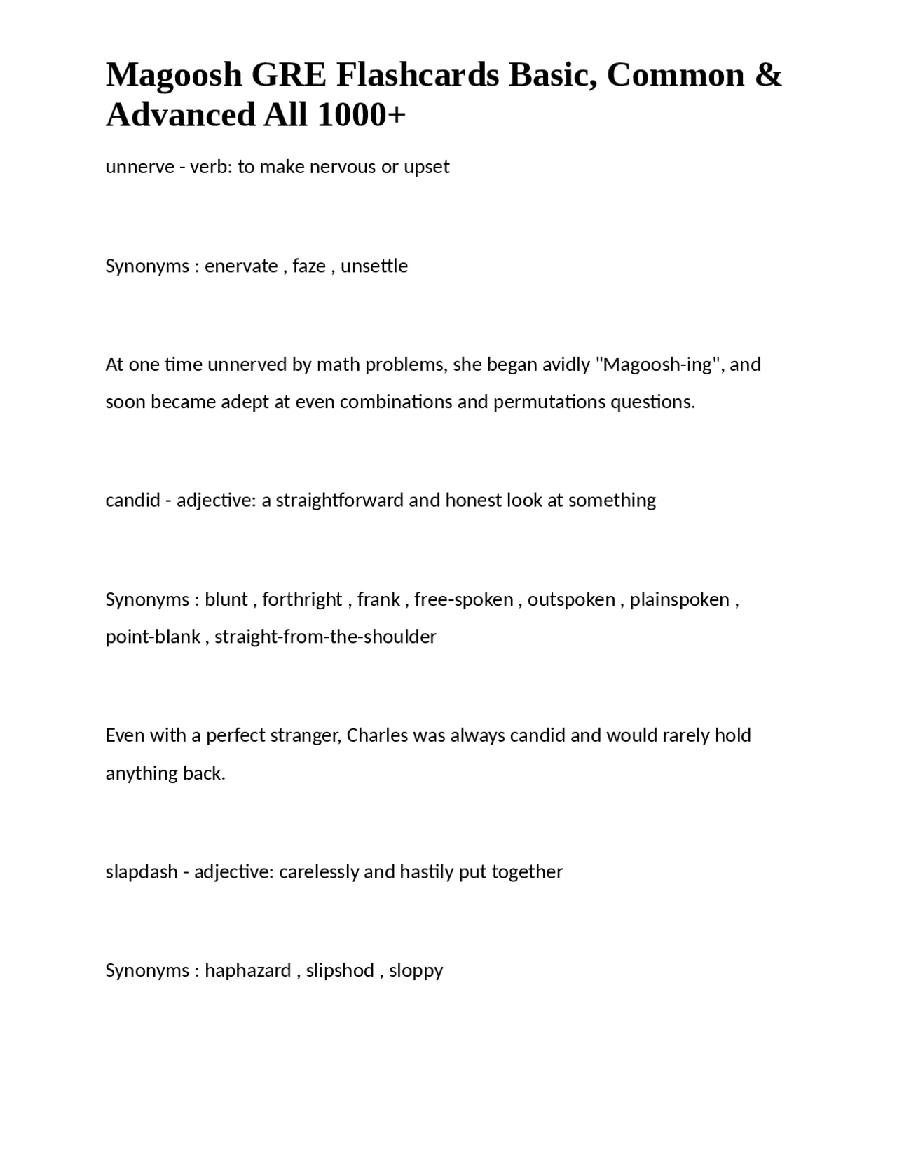 Magoosh GRE Flashcards Basic, Common & Advanced All 1000+ | Exams ...