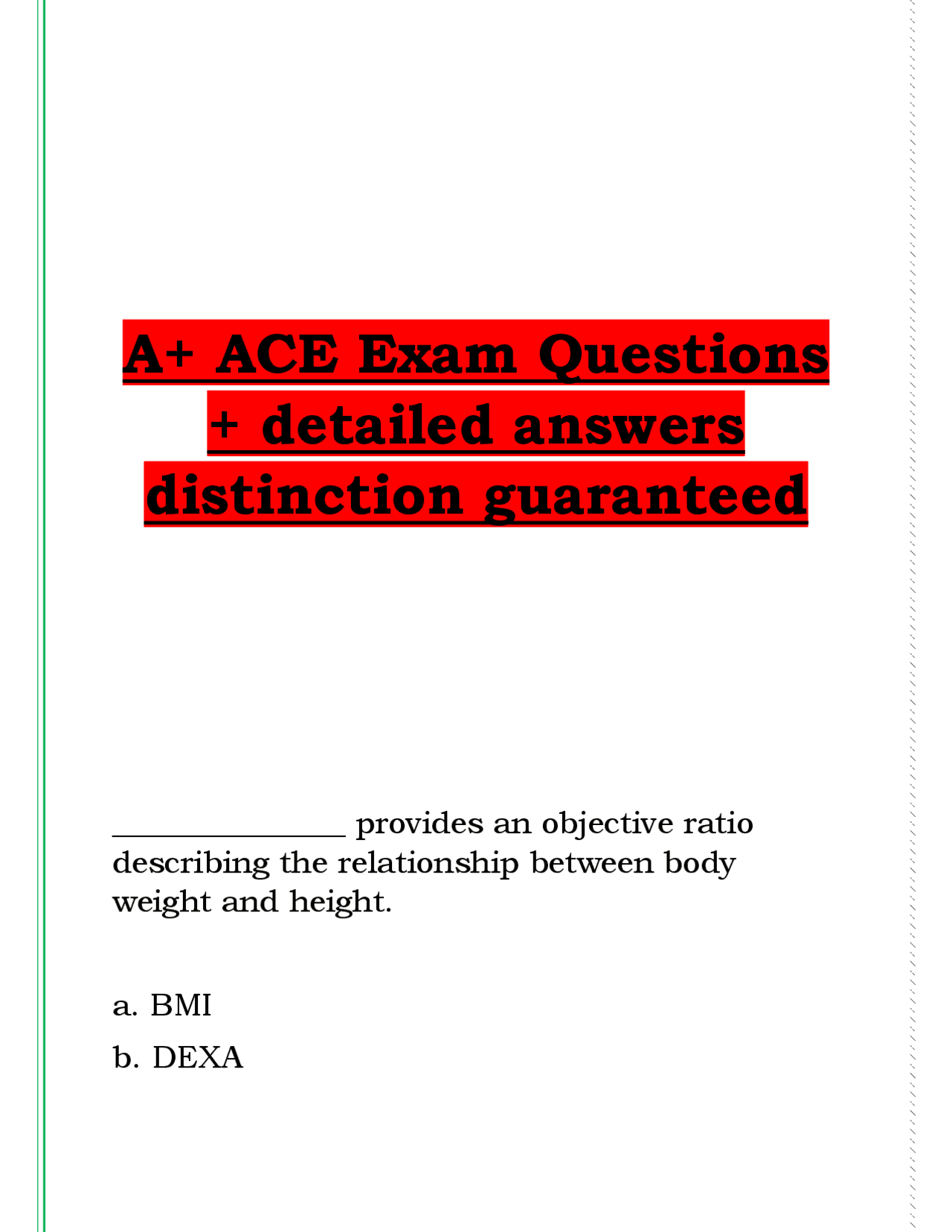 A+ ACE Exam Questions + detailed answers distinction guaranteed | Exams ...