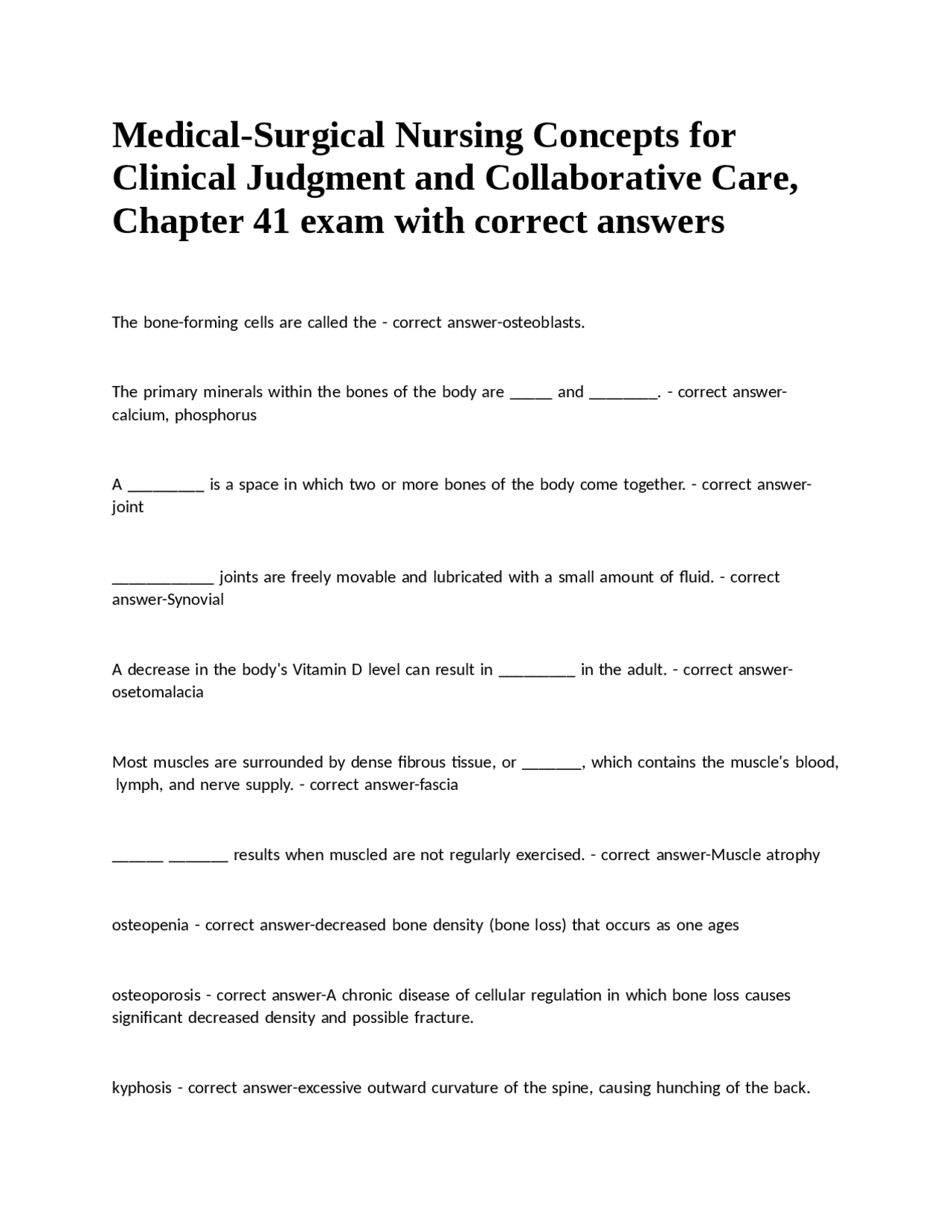 Medical-Surgical Nursing Concepts for Clinical Judgment and Collaborative Care, Chapter 41 ...