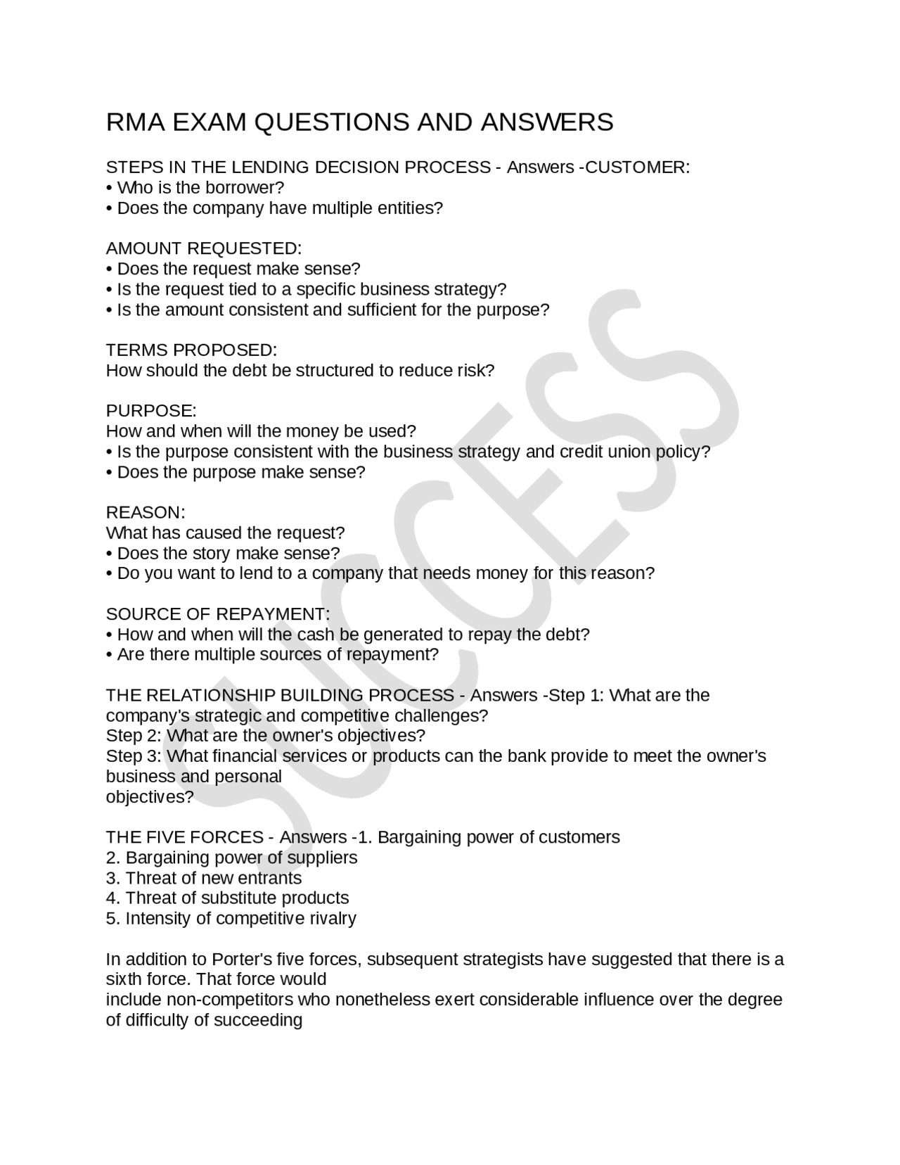 RMA EXAM QUESTIONS AND ANSWERS | Exams Nursing | Docsity