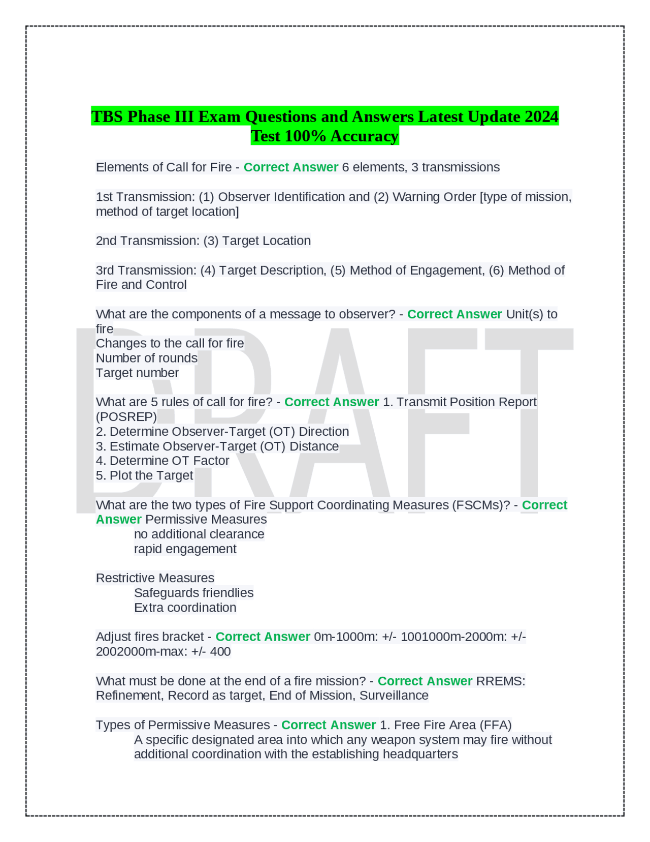 TBS Phase III Exam Questions and Answers Latest Update 2024 Test 100% ...
