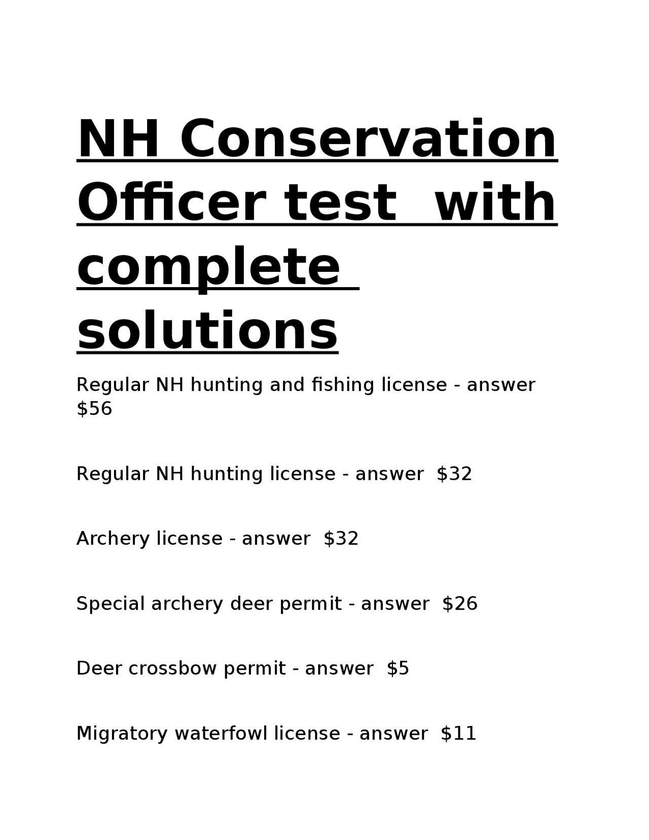 NH Conservation Officer test with complete solutions. | Exams Biology ...