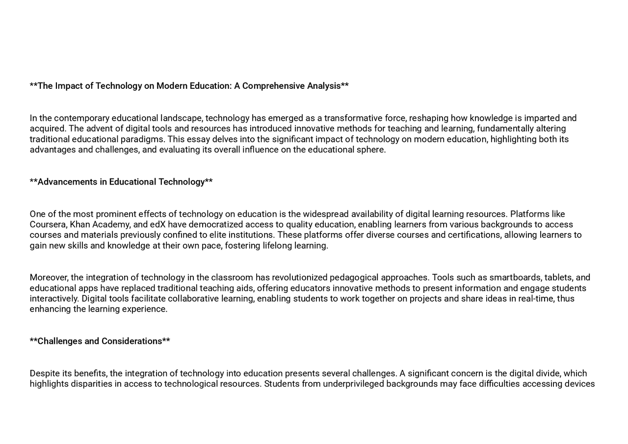 The Impact of Technology on Education of Students | Study Guides ...