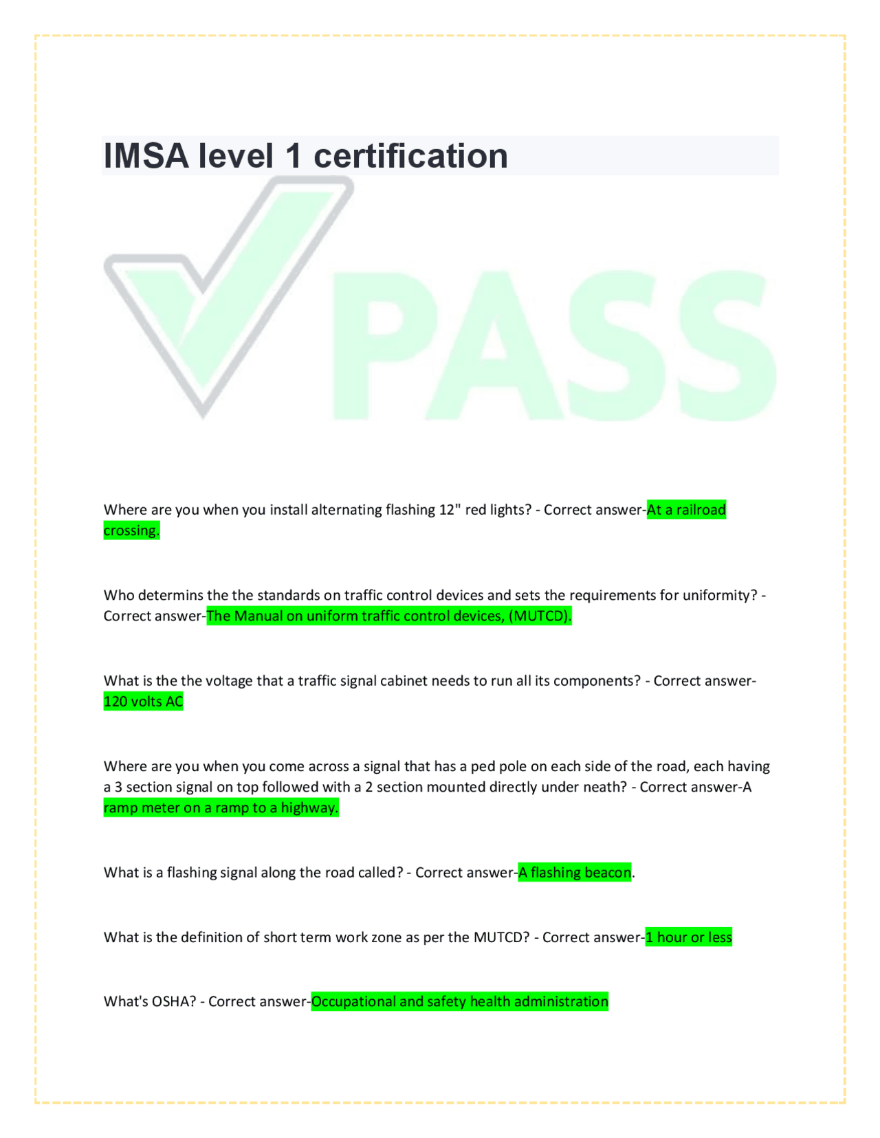 Traffic Signal Technician Level II (New 2024/ 2025 Update) Questions ...