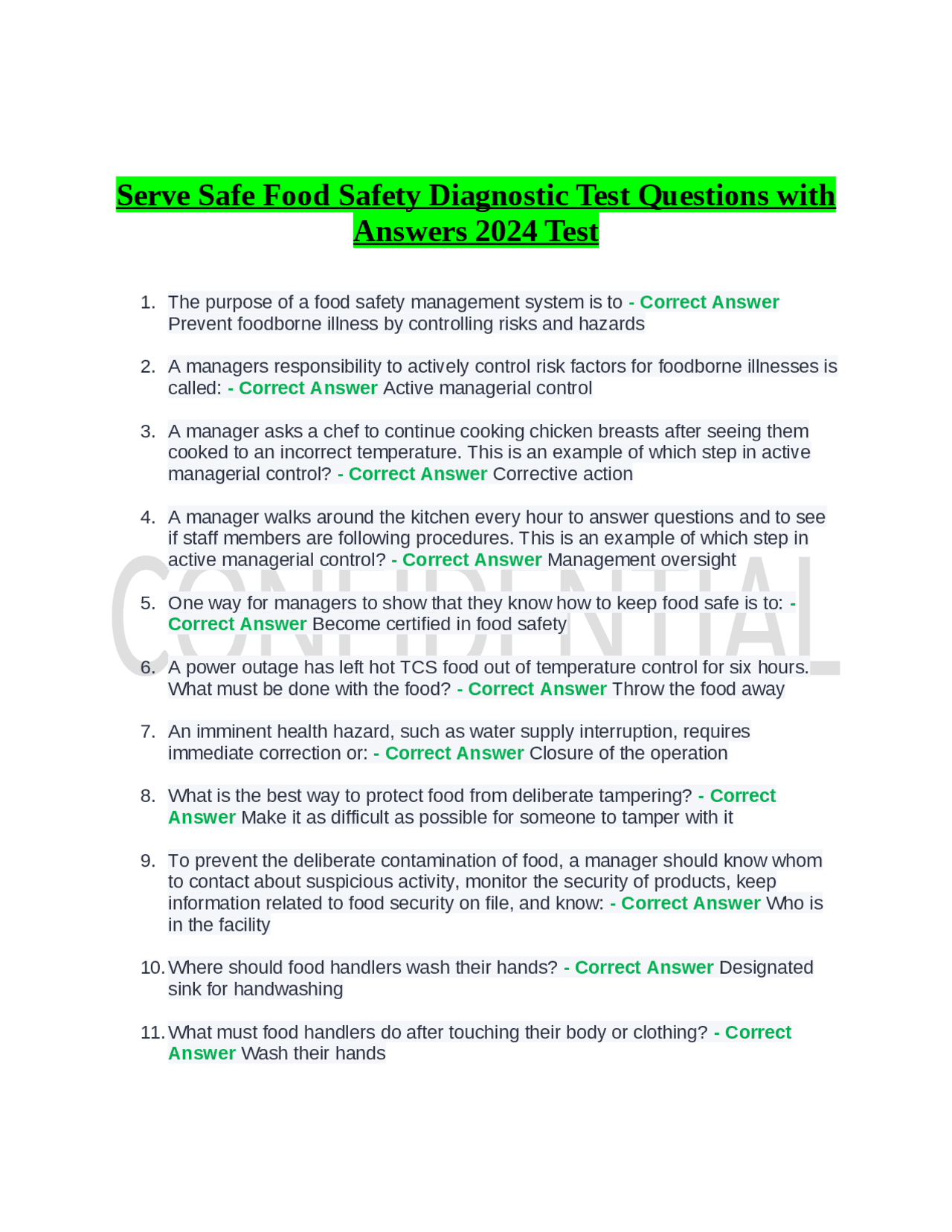 Food Safety Management System: Preventing Foodborne Illness | Exams ...