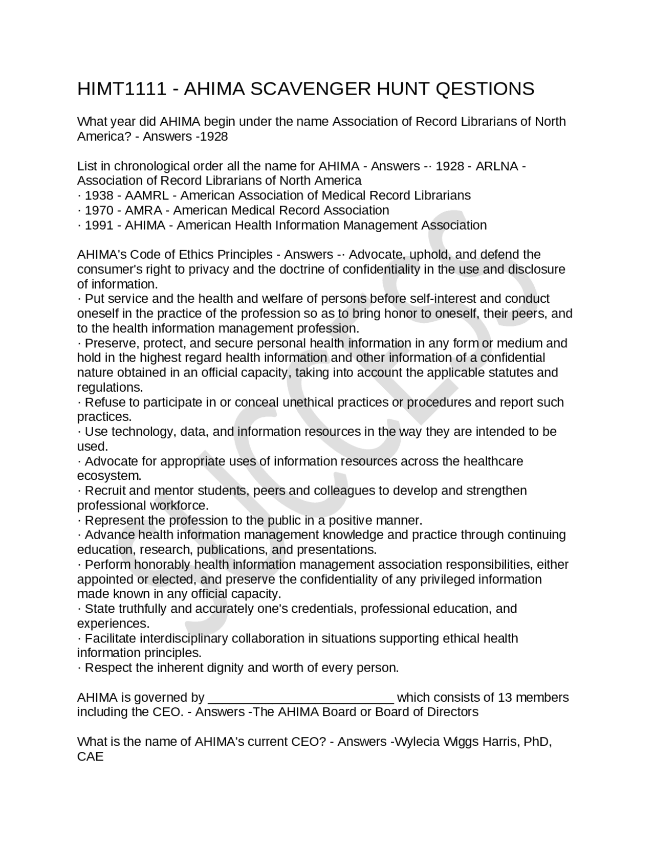 AHIMA Membership and Credentialing Guide | Exams Nursing | Docsity