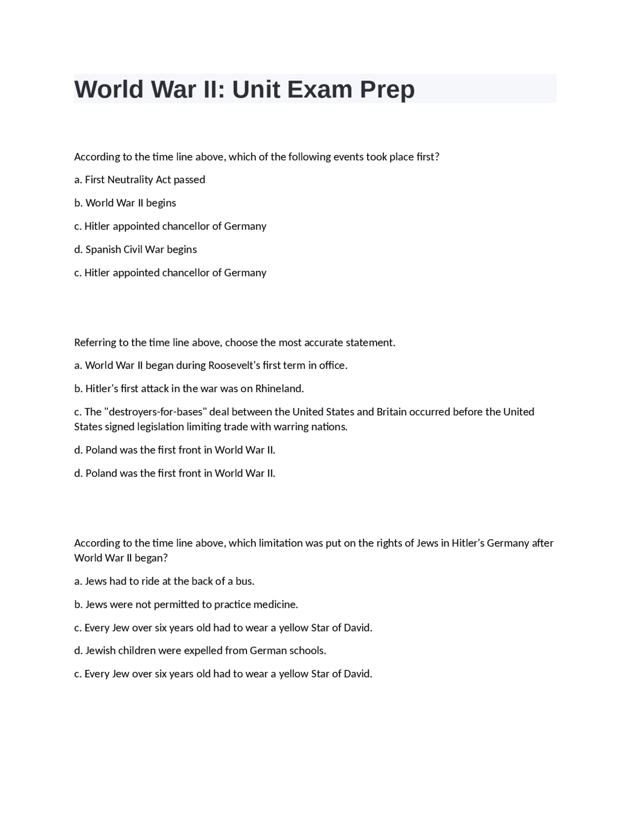 The Rise of Fascism and the Outbreak of World War II | Exams Nursing ...