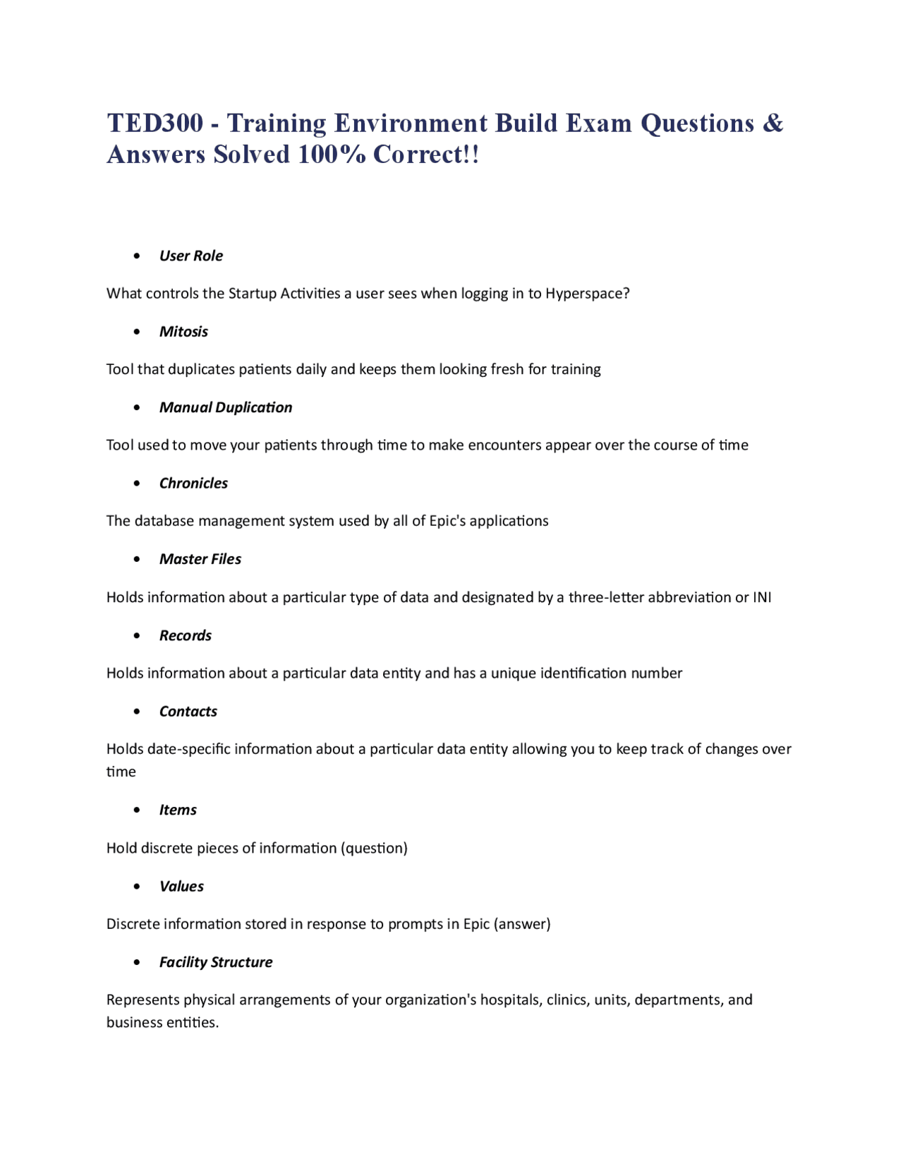 TED300 - Training Environment Build Exam Questions & Answers Solved 100 ...