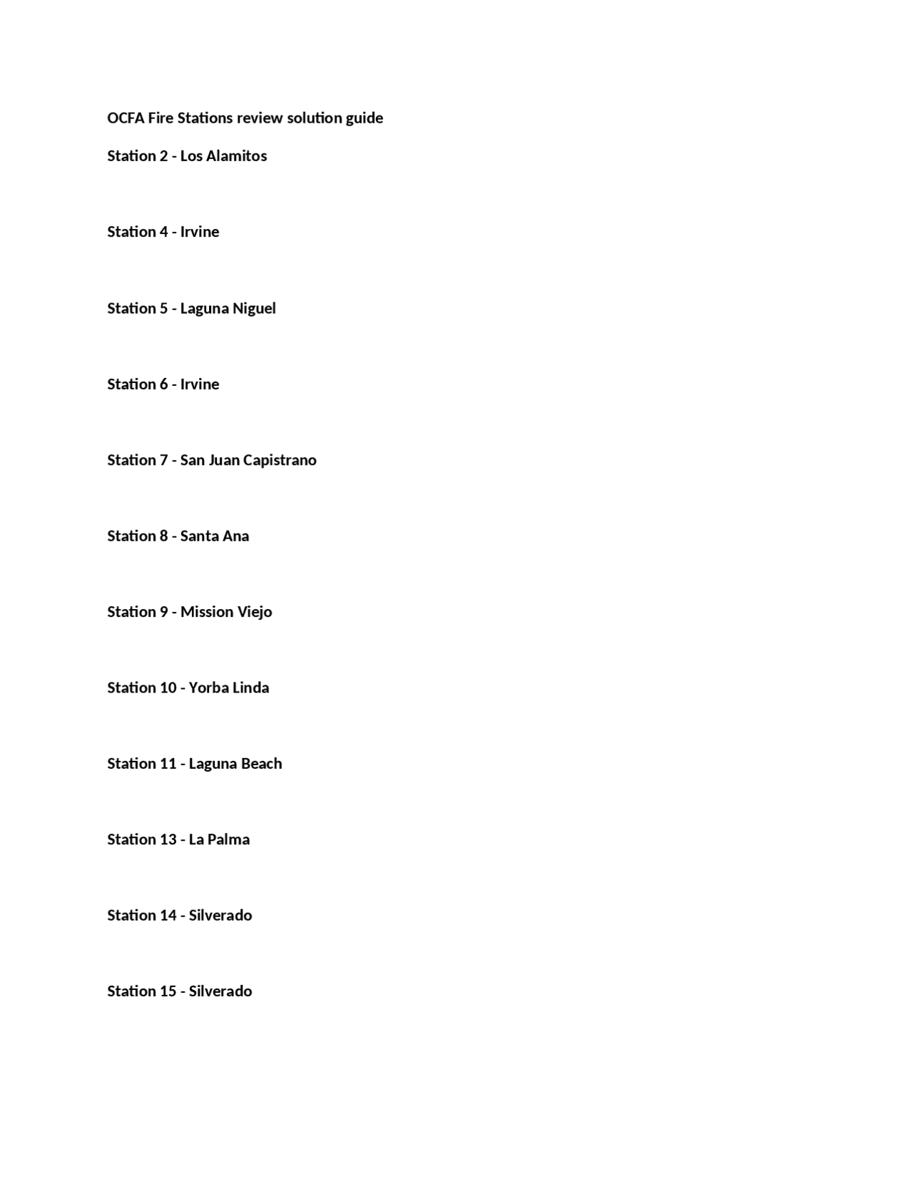 OCFA Fire Stations Review Guide | Exams Safety and Fire Engineering ...