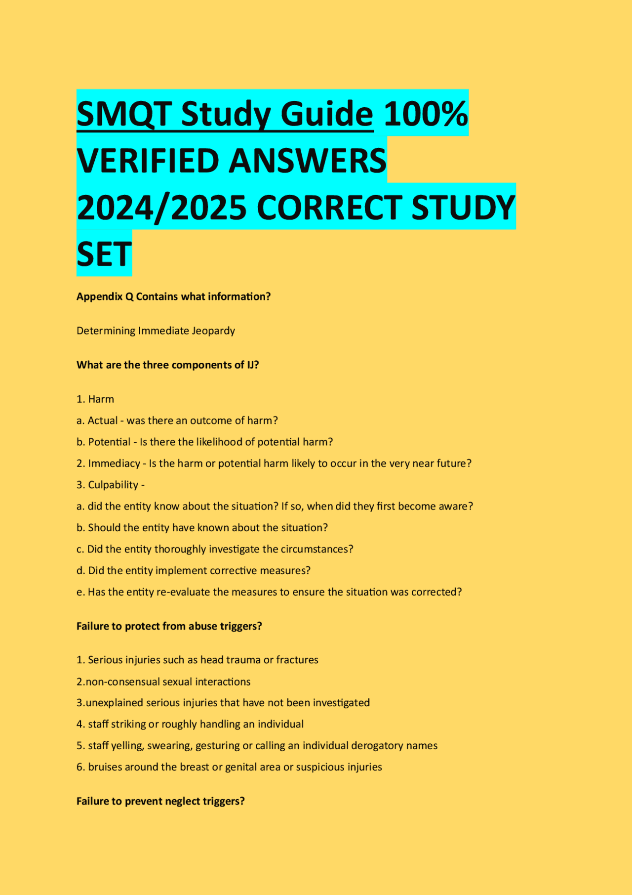 SMQT Study Guide 100% VERIFIED ANSWERS 2024/2025 CORRECT STUDY SET ...