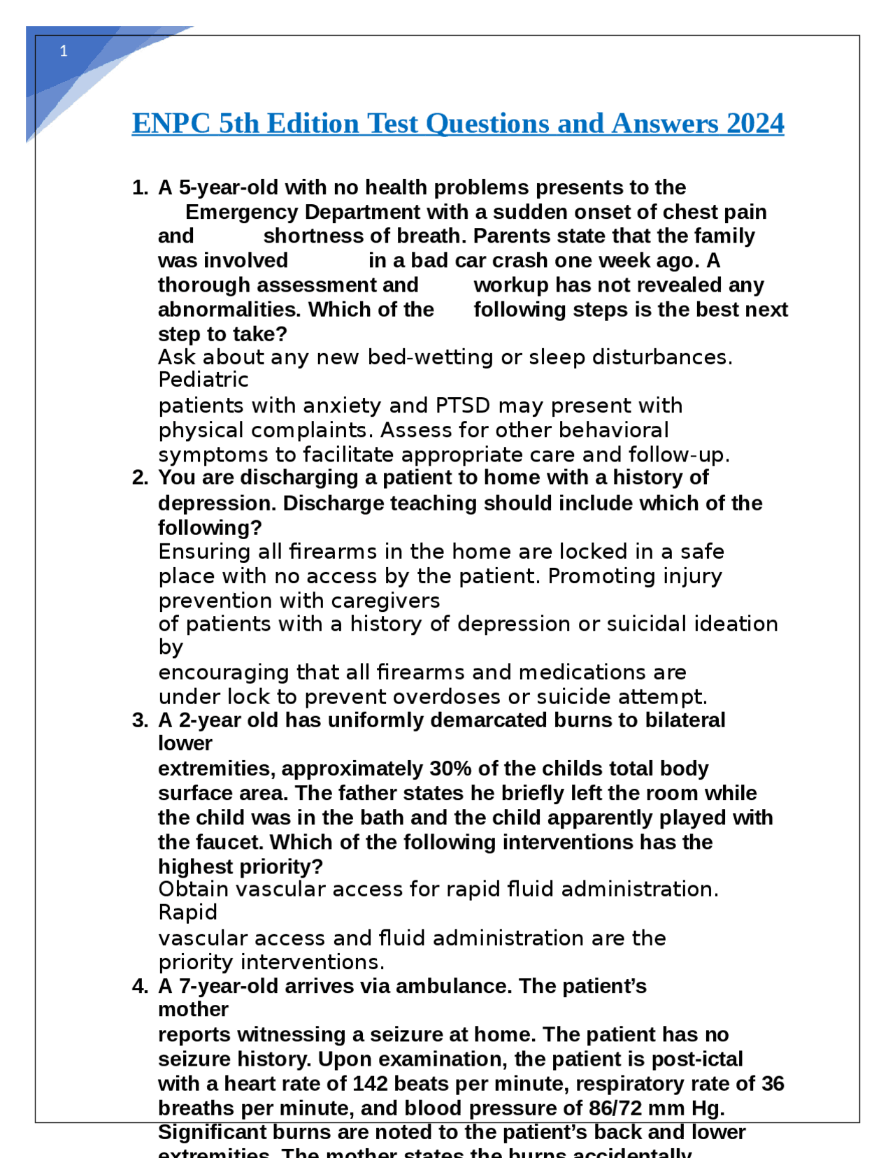 Pediatric Emergency Care: Recognizing and Responding to Critical ...