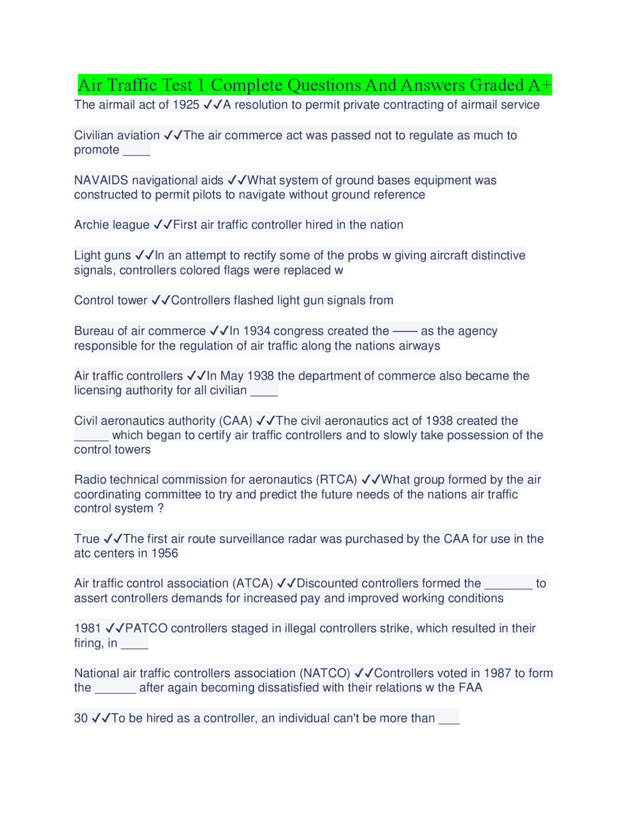 Air Traffic Control: Evolution, Regulations, and Navigation Aids ...