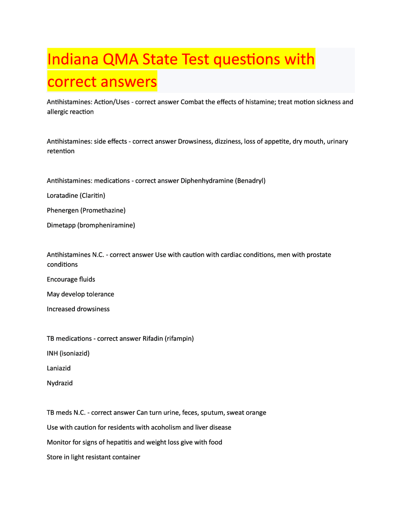 Indiana QMA State Test questions with correct answers Latest Update ...
