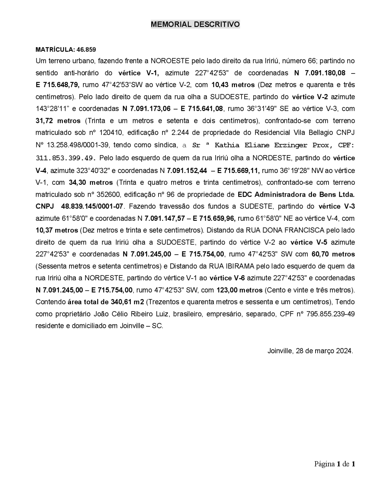 Modelo De Memorial Descritivo De Terreno