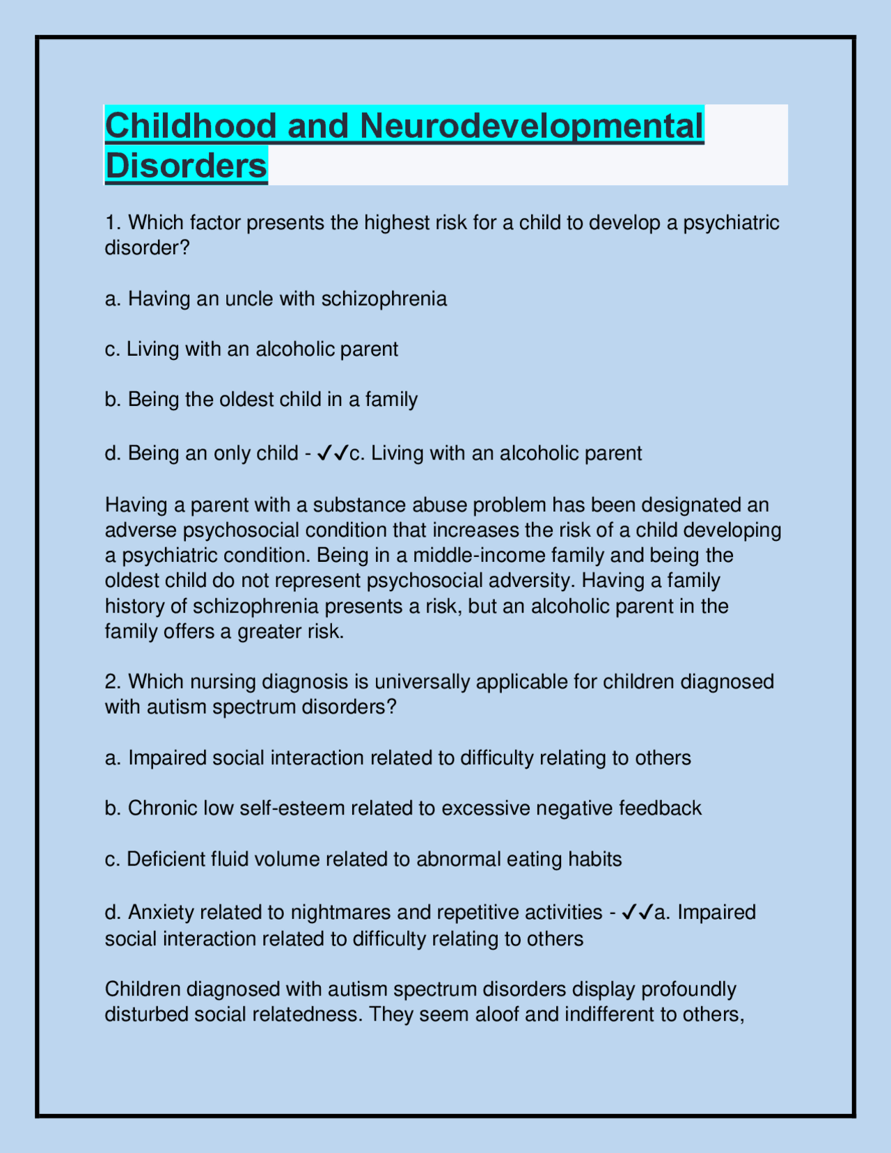 Nursing Diagnoses and Interventions for Children with ...