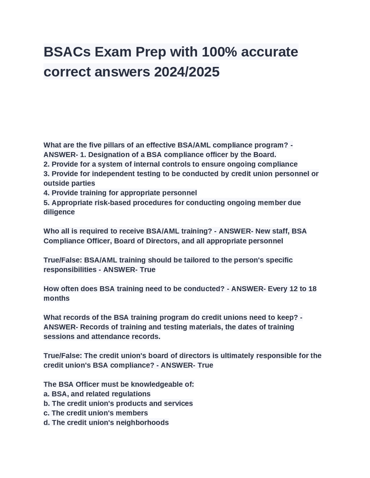 BSACs Exam Prep with 100% accurate correct answers 2024_2025.docx ...
