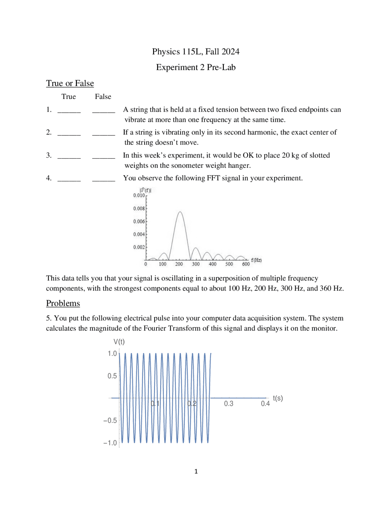 Lab 3 for Physics 115L | Lab Reports Physics | Docsity