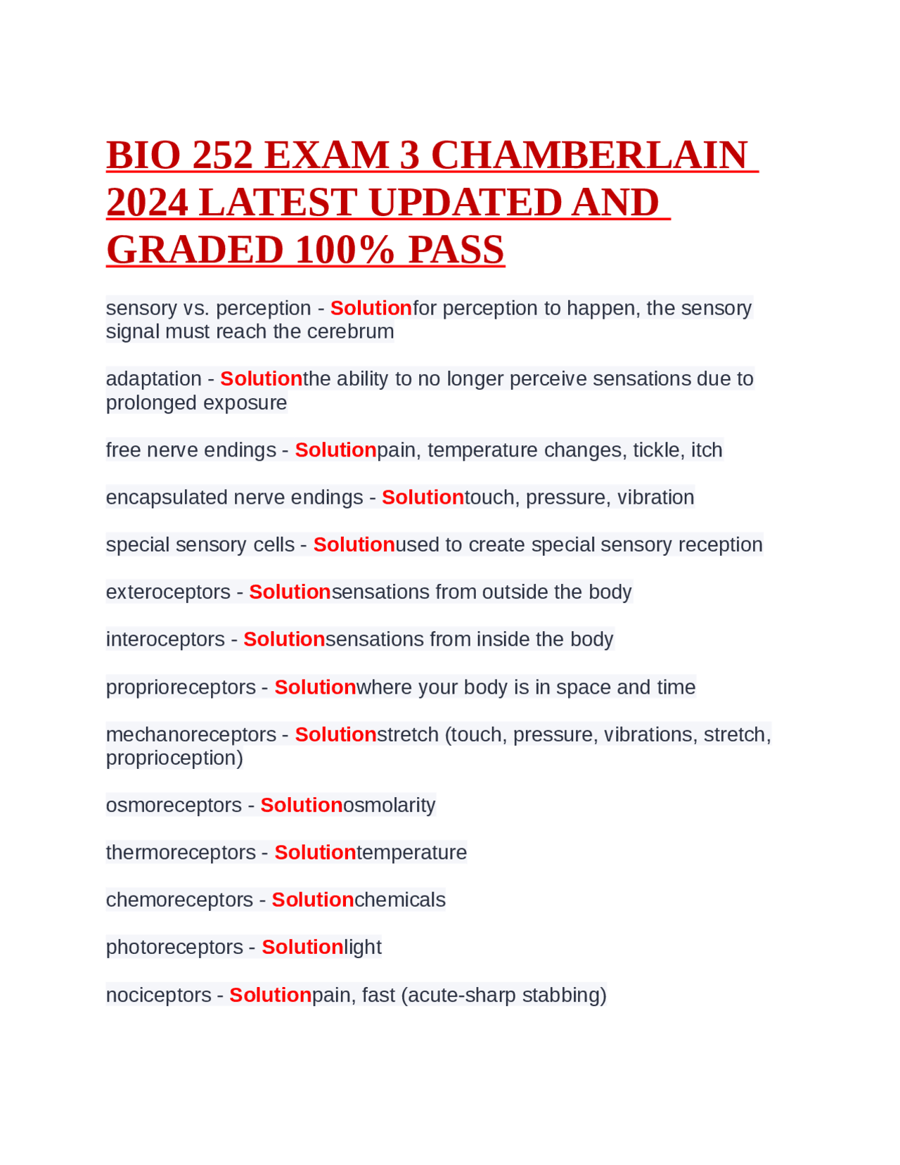 BIO 252 EXAM 3 CHAMBERLAIN 2024 LATEST UPDATED AND GRADED 100% PASS ...