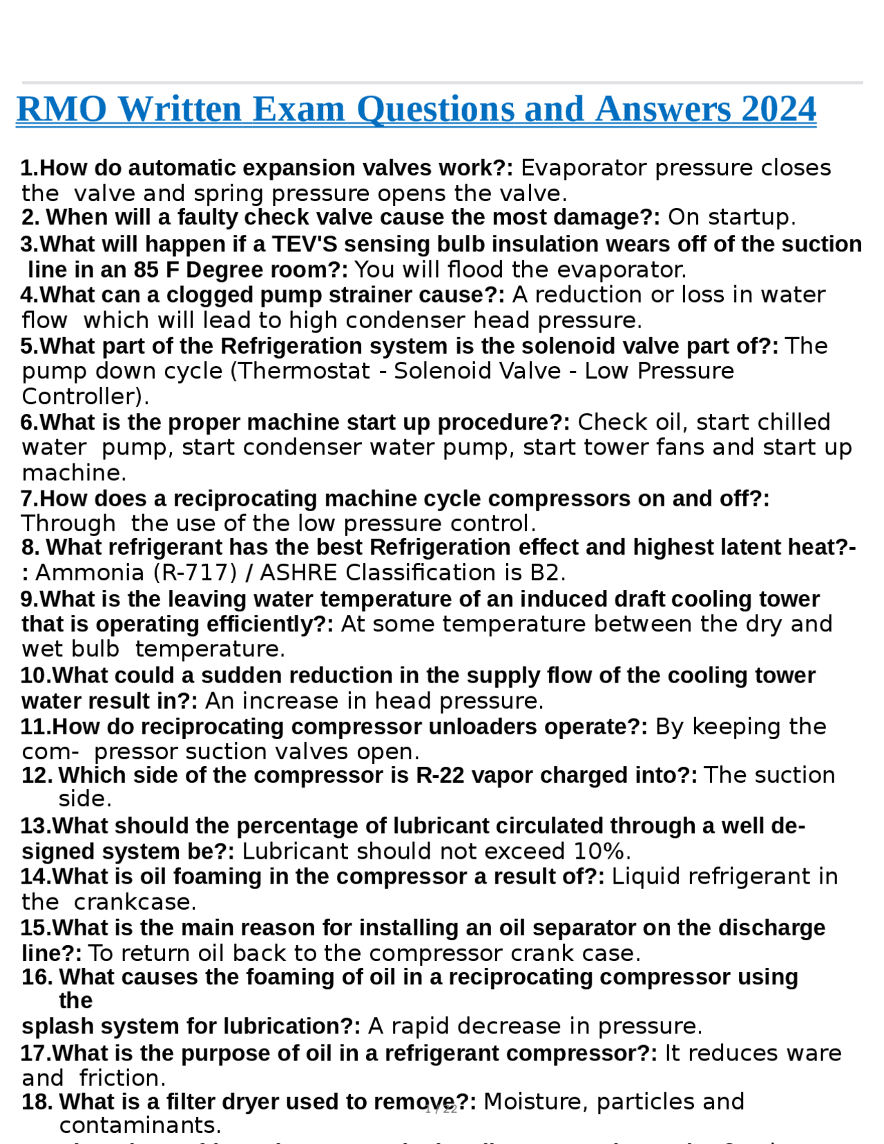 RMO Written Exam Questions and Answers 2024 | Exams Nursing | Docsity