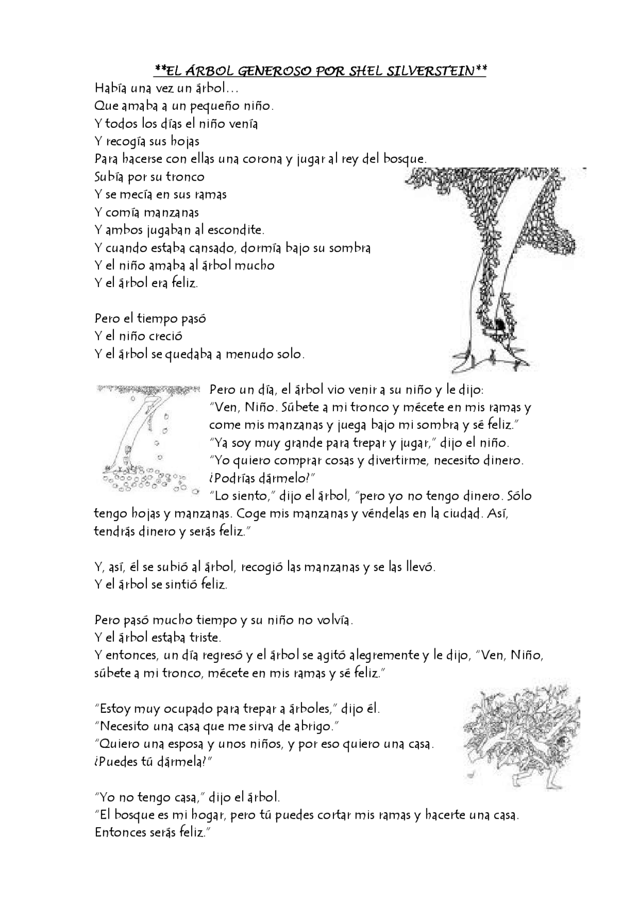 Hoja De Trabajo Del árbol Generoso El árbol Generoso | PDF