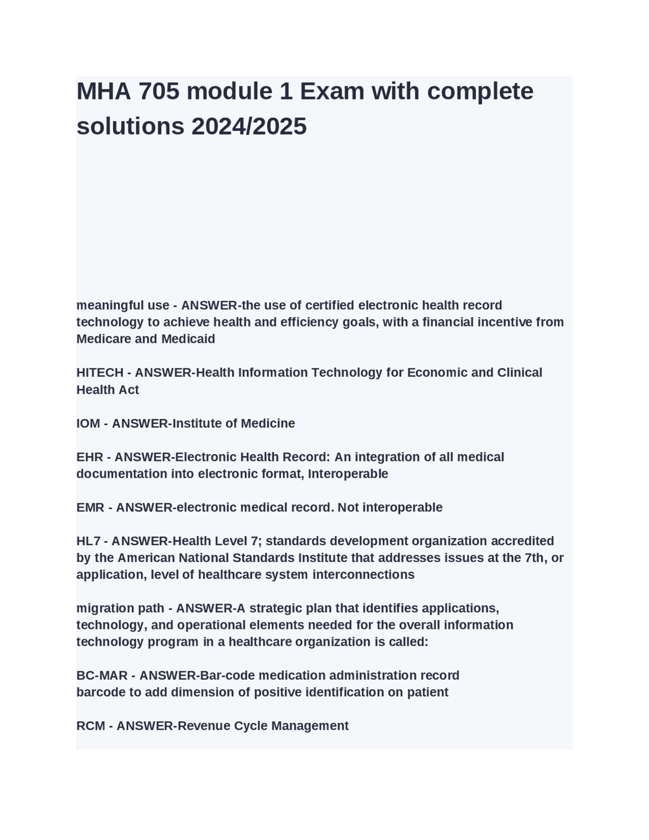 Meaningful Use And Health Information Technology Exams Health Psychology Docsity 