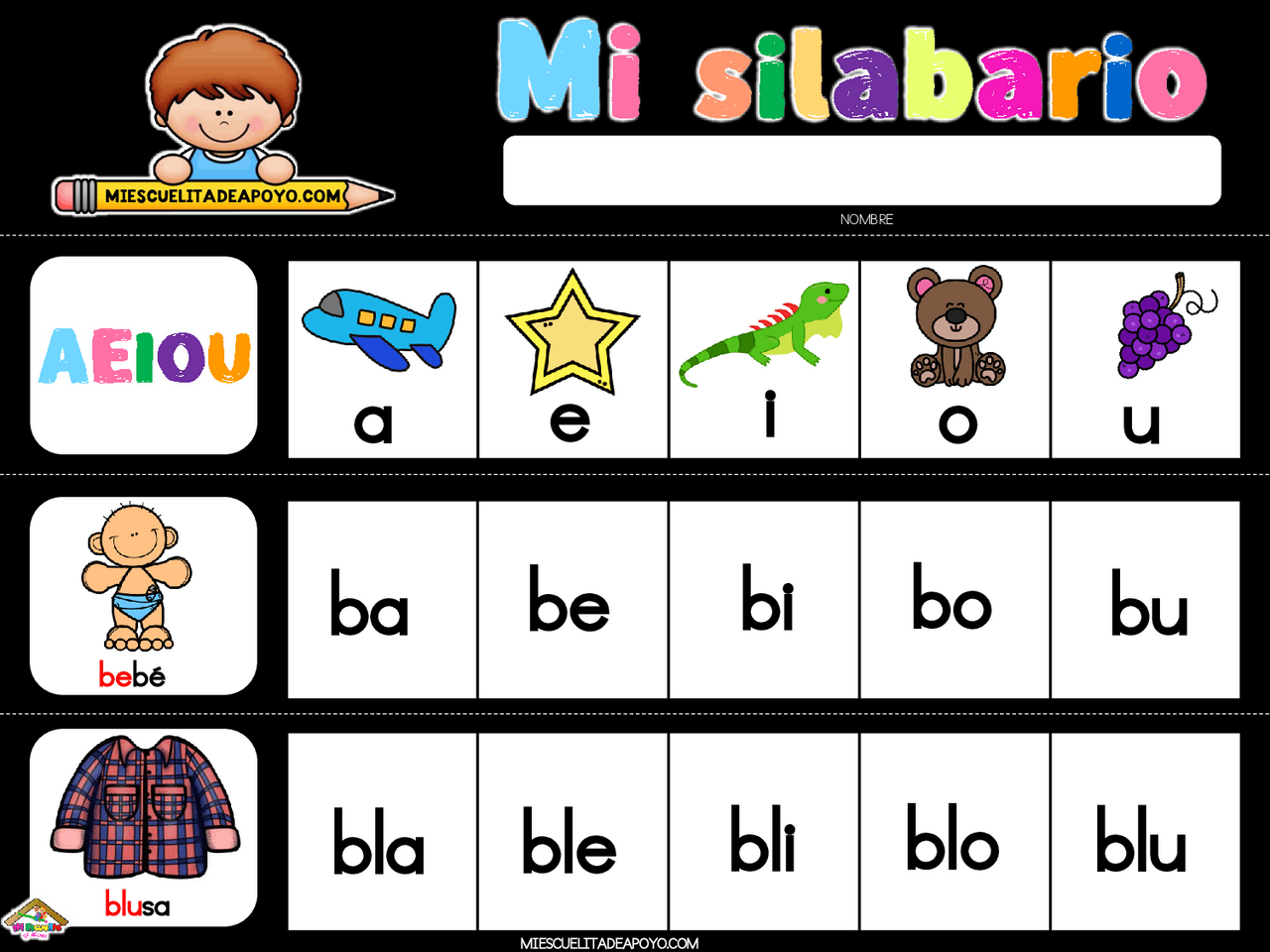 silabario primer año | Cheat Sheet Spanish | Docsity