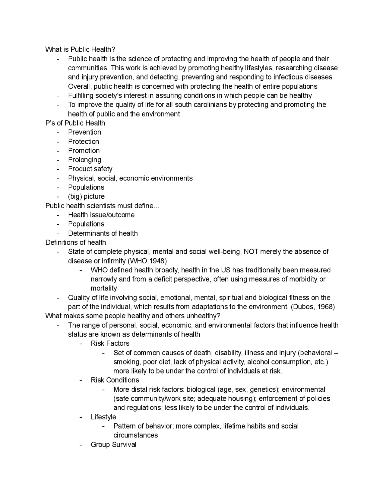 Public Health: A Historical Overview and Key Concepts | Study notes ...