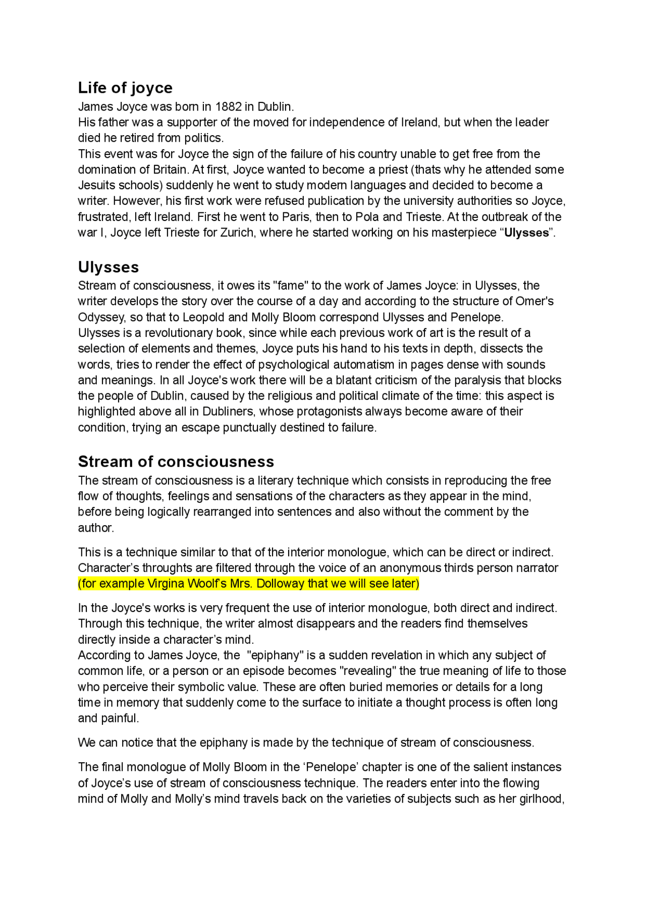 The Influence of James Joyce's Stream of Consciousness on Virginia Woolf's Writing | Guide ...