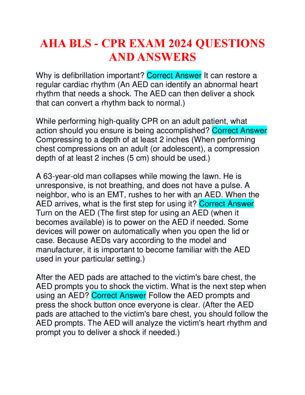 Cardiopulmonary Resuscitation (CPR) and Automated External ...