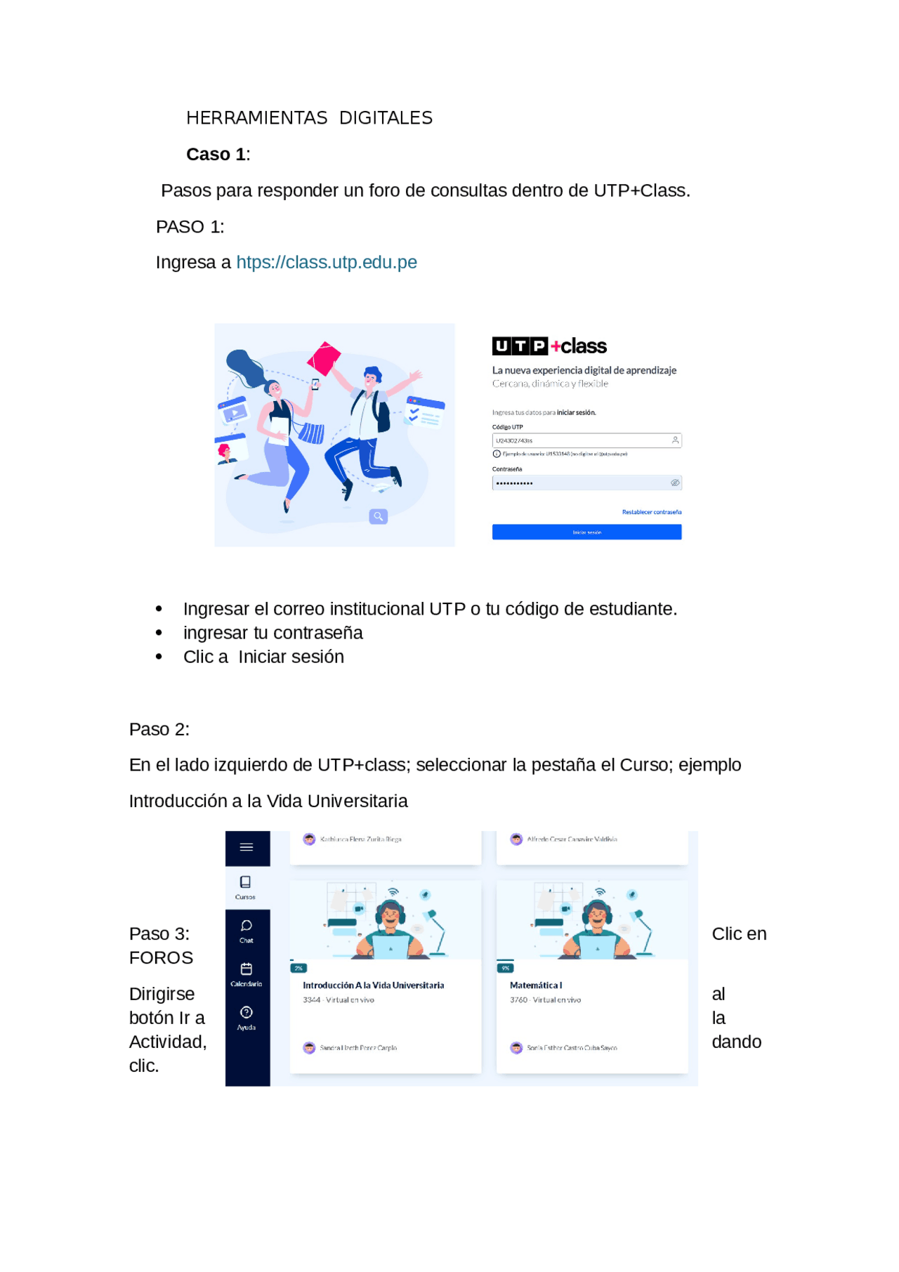 Guía para el uso de plataformas digitales UTP+Class y UTP+Portal | Esquemas y mapas conceptuales ...