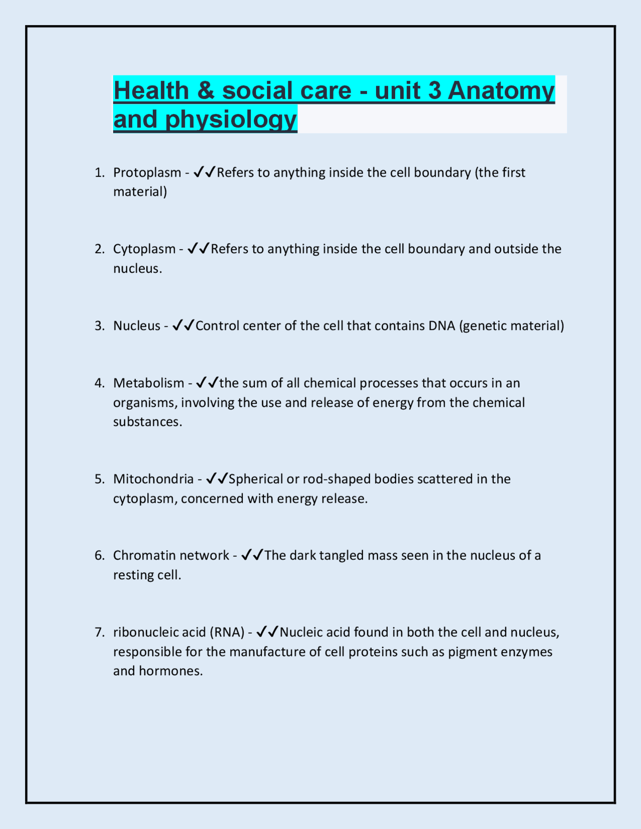 Health & social care - unit 3 Anatomy and physiology Latest Edition ...