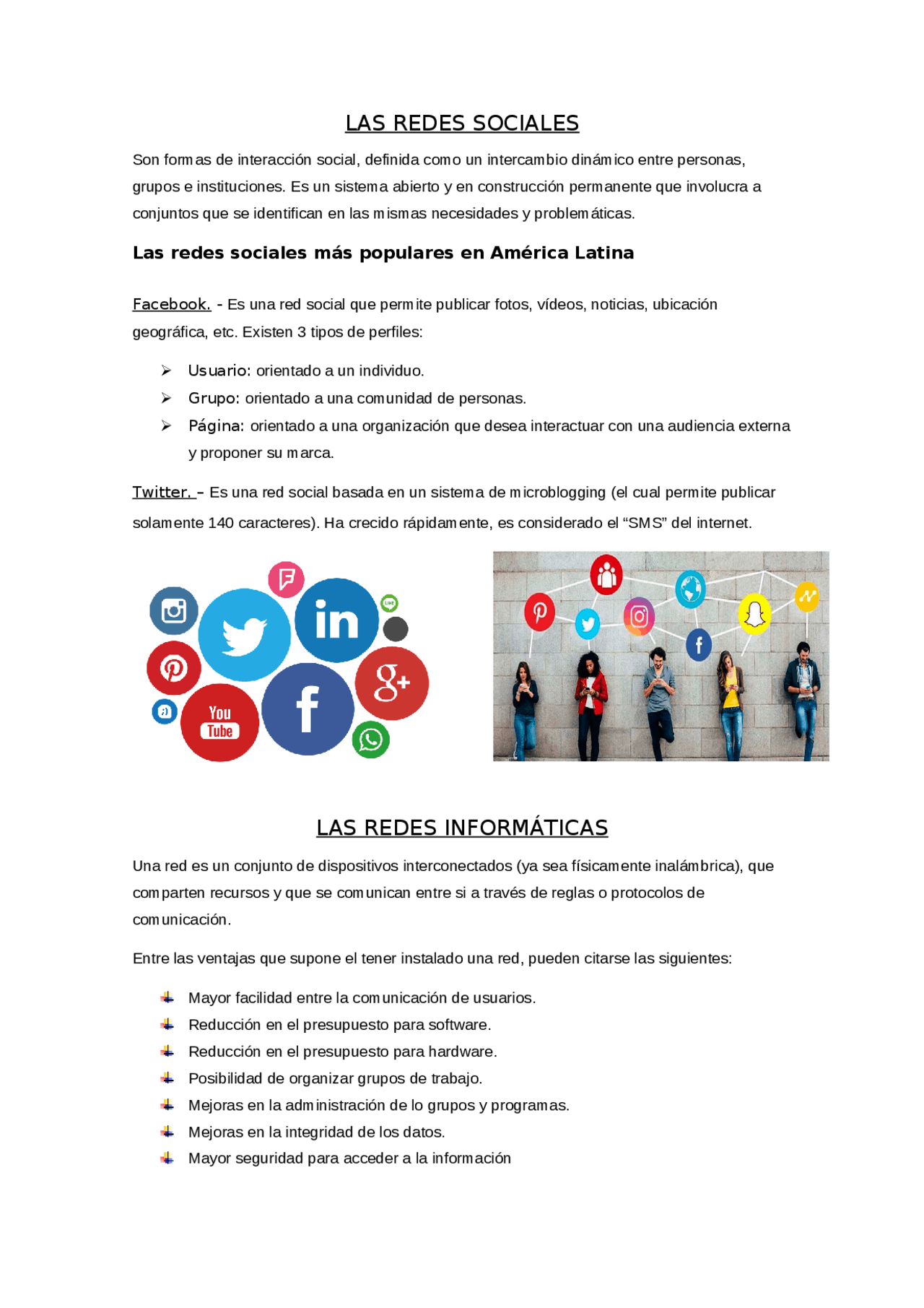 Las redes sociales: caracteristicas | Resúmenes de Tecnologías de la ...