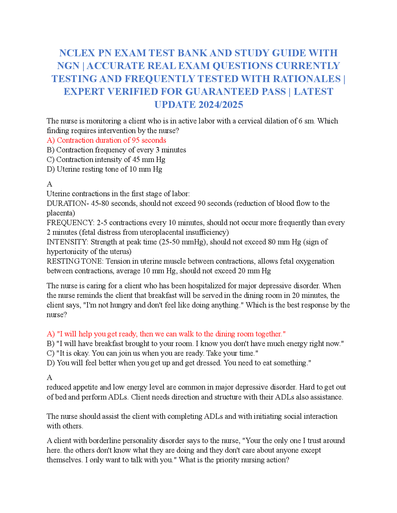 NCLEX PN EXAM TEST BANK AND STUDY GUIDE WITH NGN | ACCURATE REAL EXAM ...